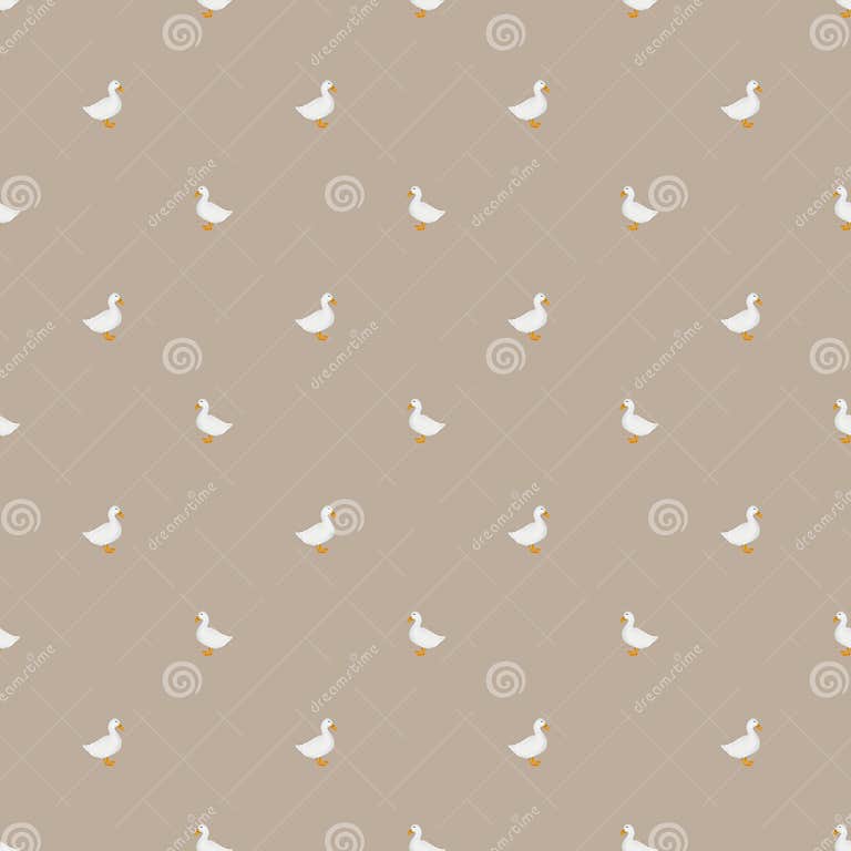 Seamless Pattern of Ducks on a Beige Background. Elegant Pattern for ...