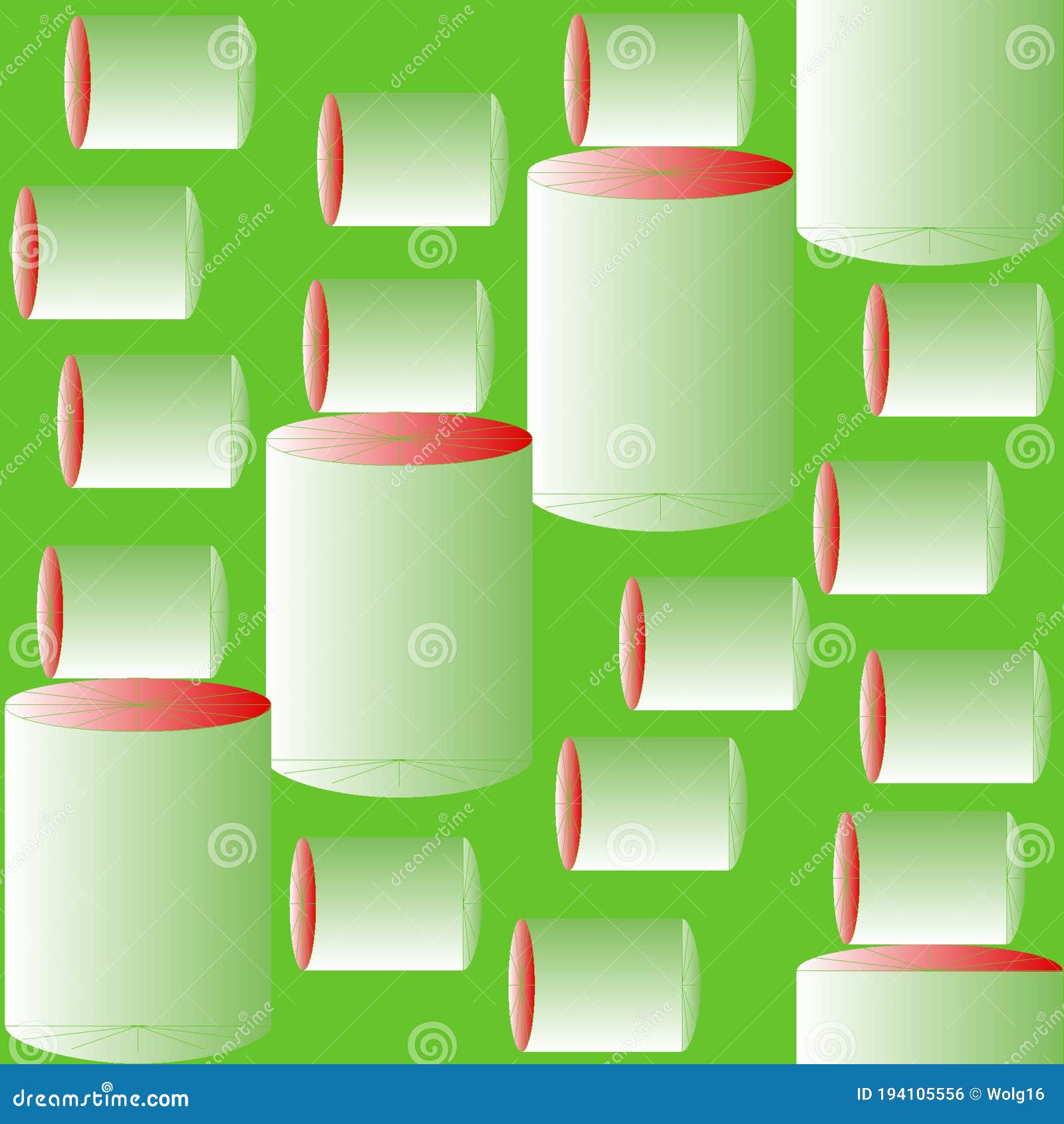 Gradient Colored Cylinders on a Yellow-green Background for Textiles ...