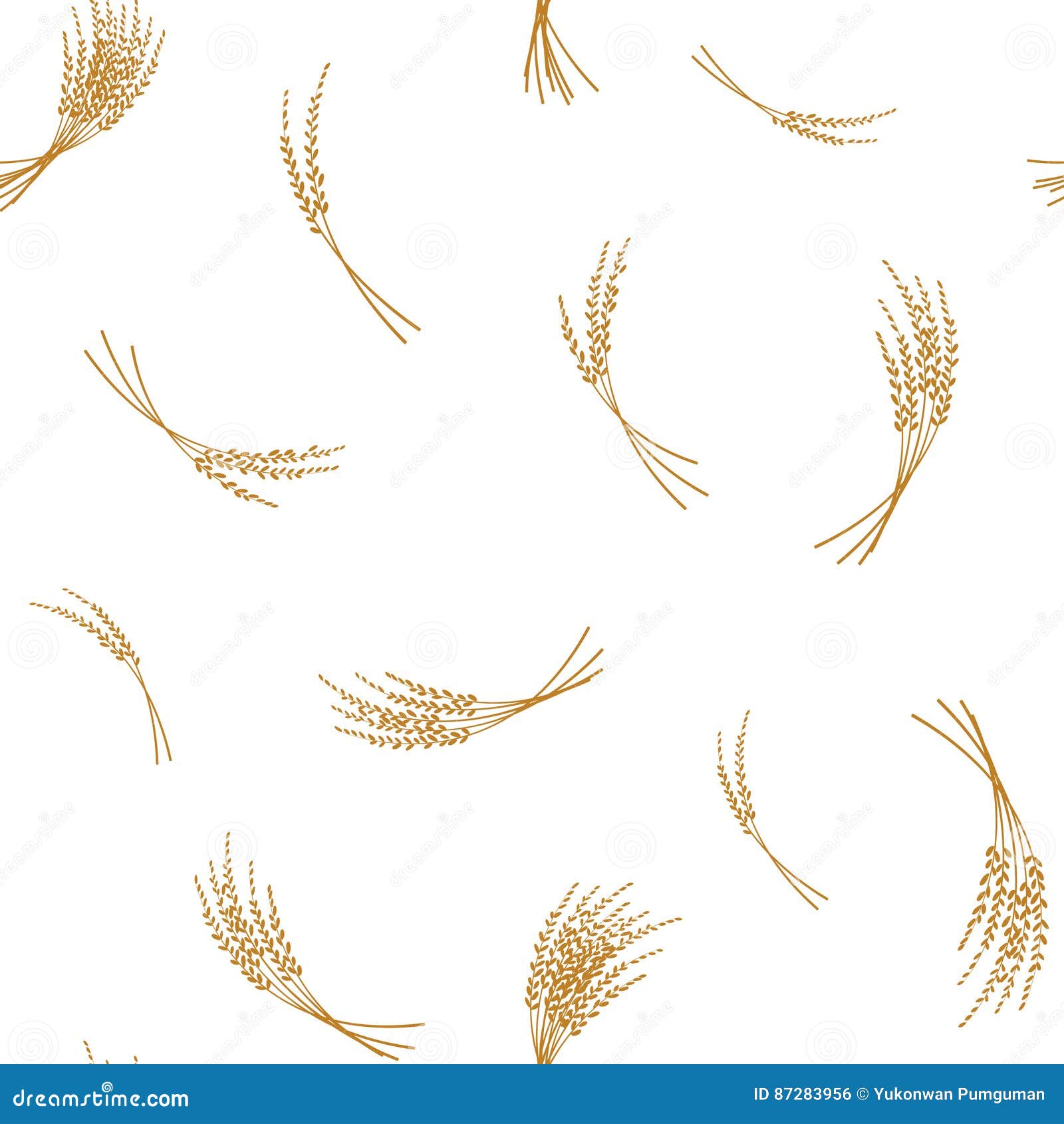 Seamless Pattern with Ears of Rice, Background Vector Stock Vector ...