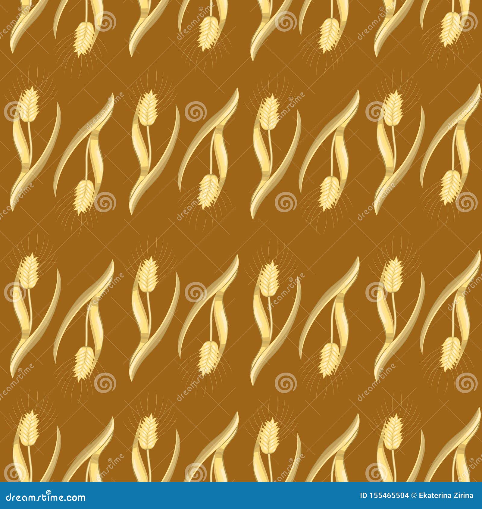 Seamless Pattern with Ears of Wheat. for Wrapping Paper and Fabric ...