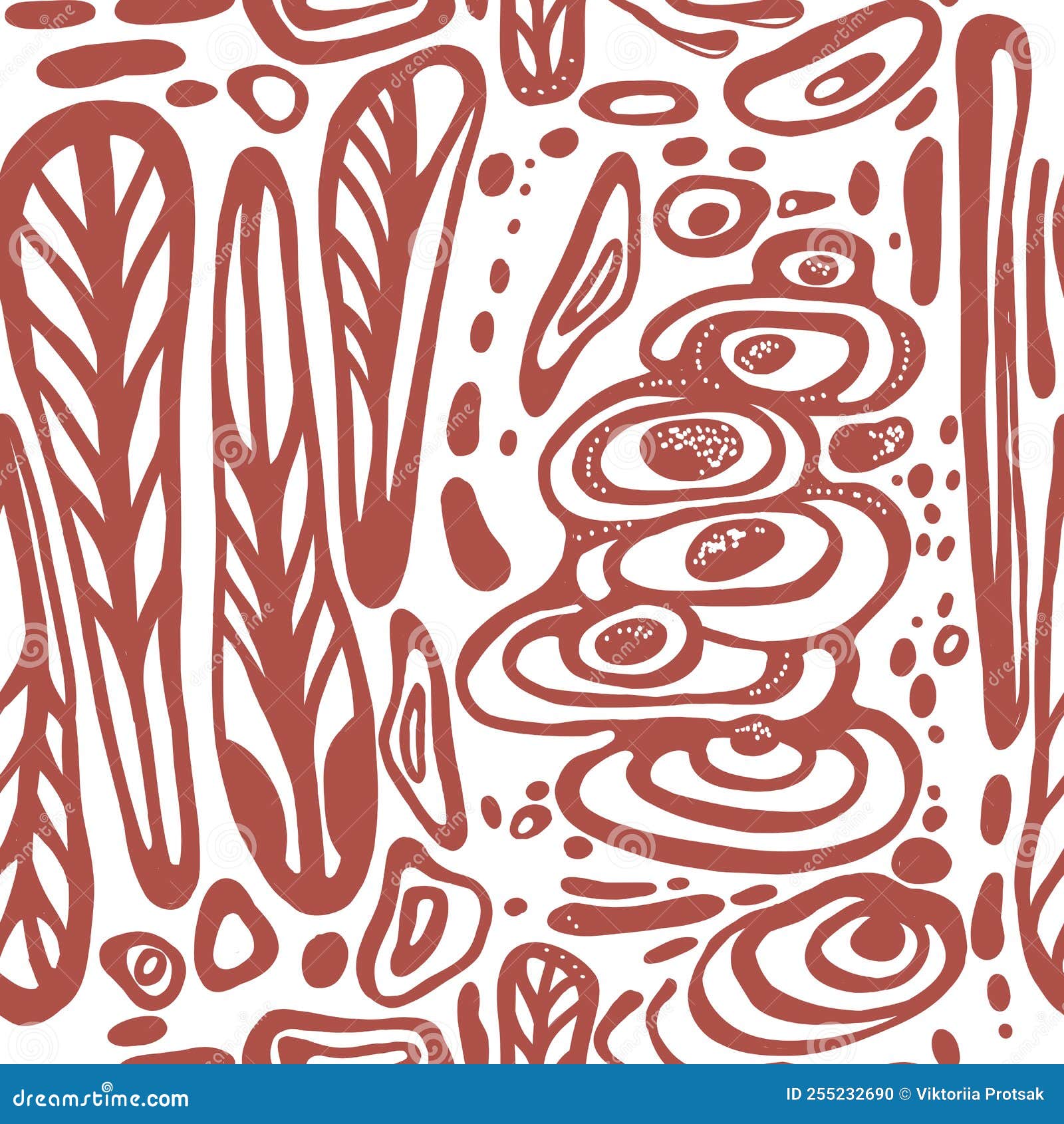 Seamless Pattern with Earthy Organic Shapes Stock Illustration ...