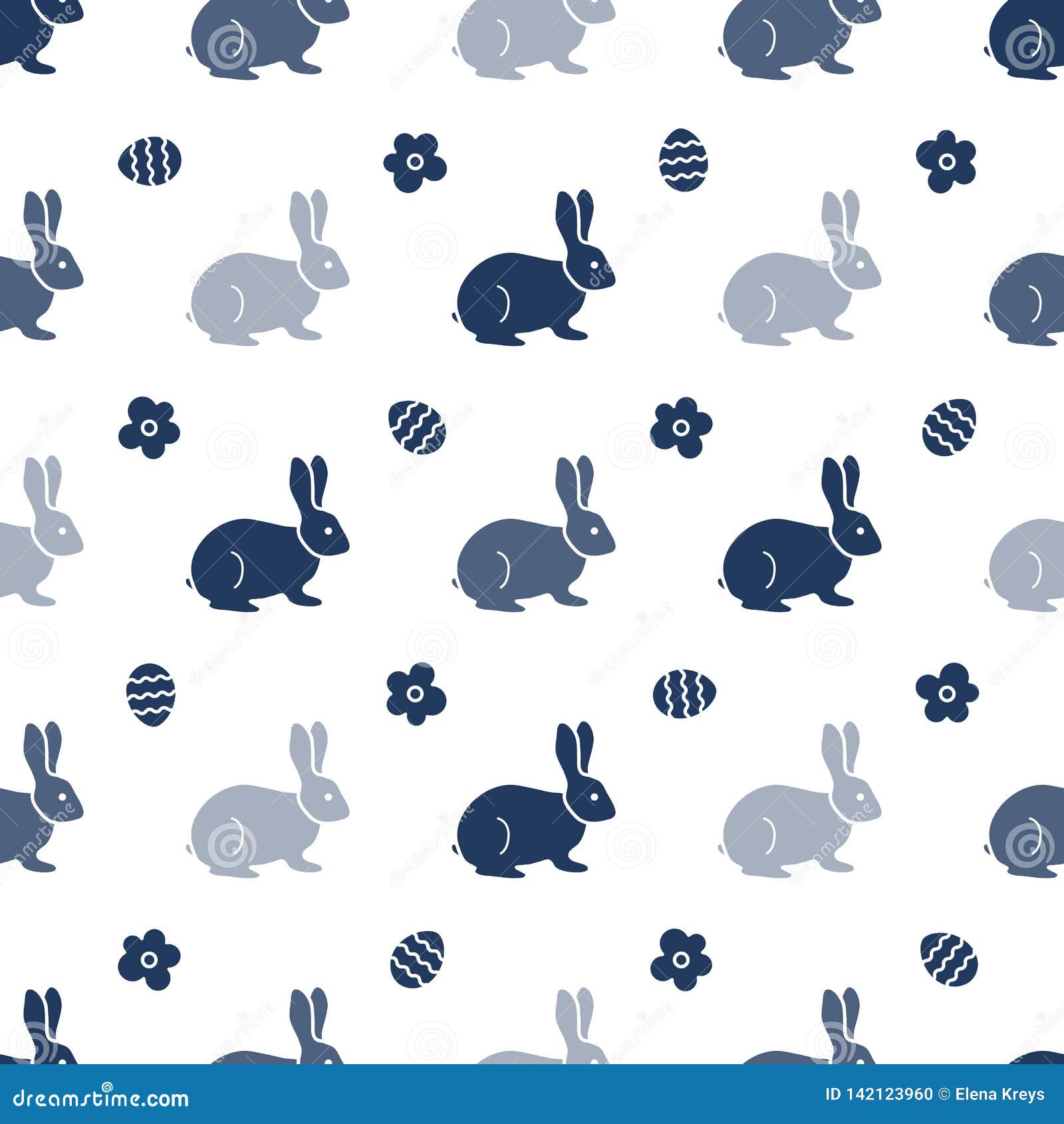 Seamless Pattern with Easter Bunny. Rabbits, Hares Stock Vector ...