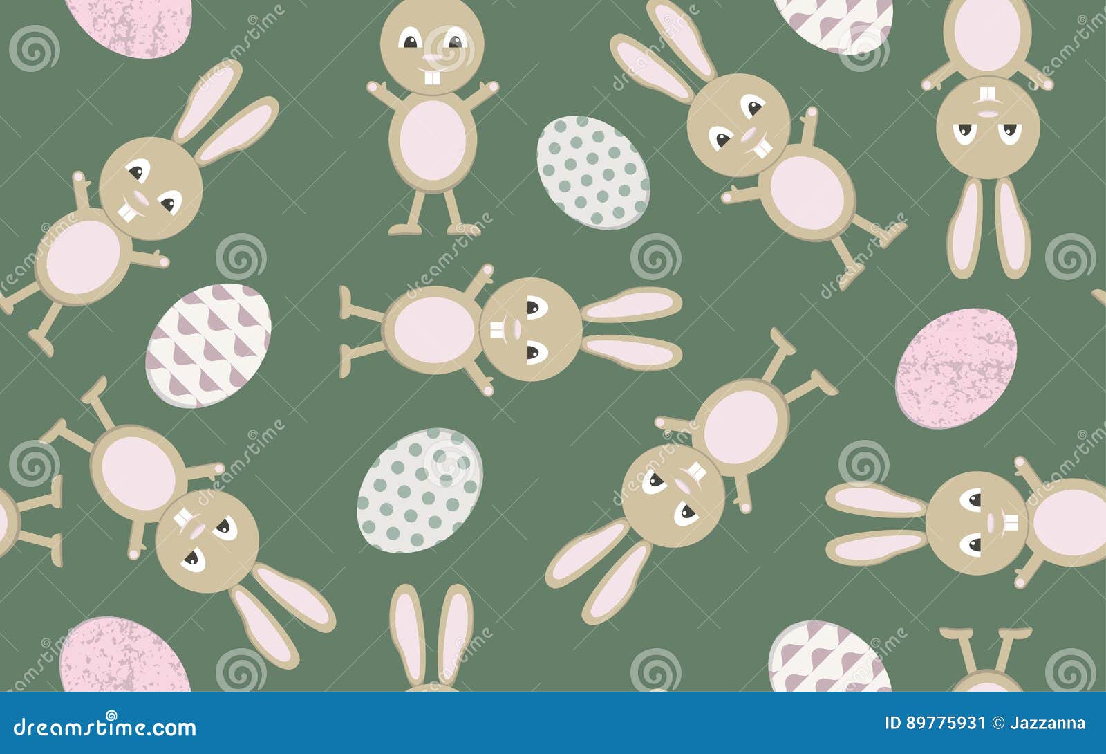 Seamless Pattern Easter Bunny Stock Vector - Illustration of vector ...