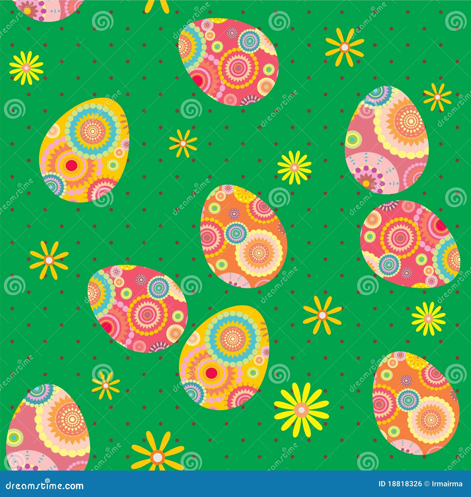 Seamless Pattern with Easter Eggs Stock Vector - Illustration of color ...
