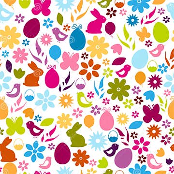 Seamless Pattern. Easter Elements Stock Vector - Illustration of bunny ...