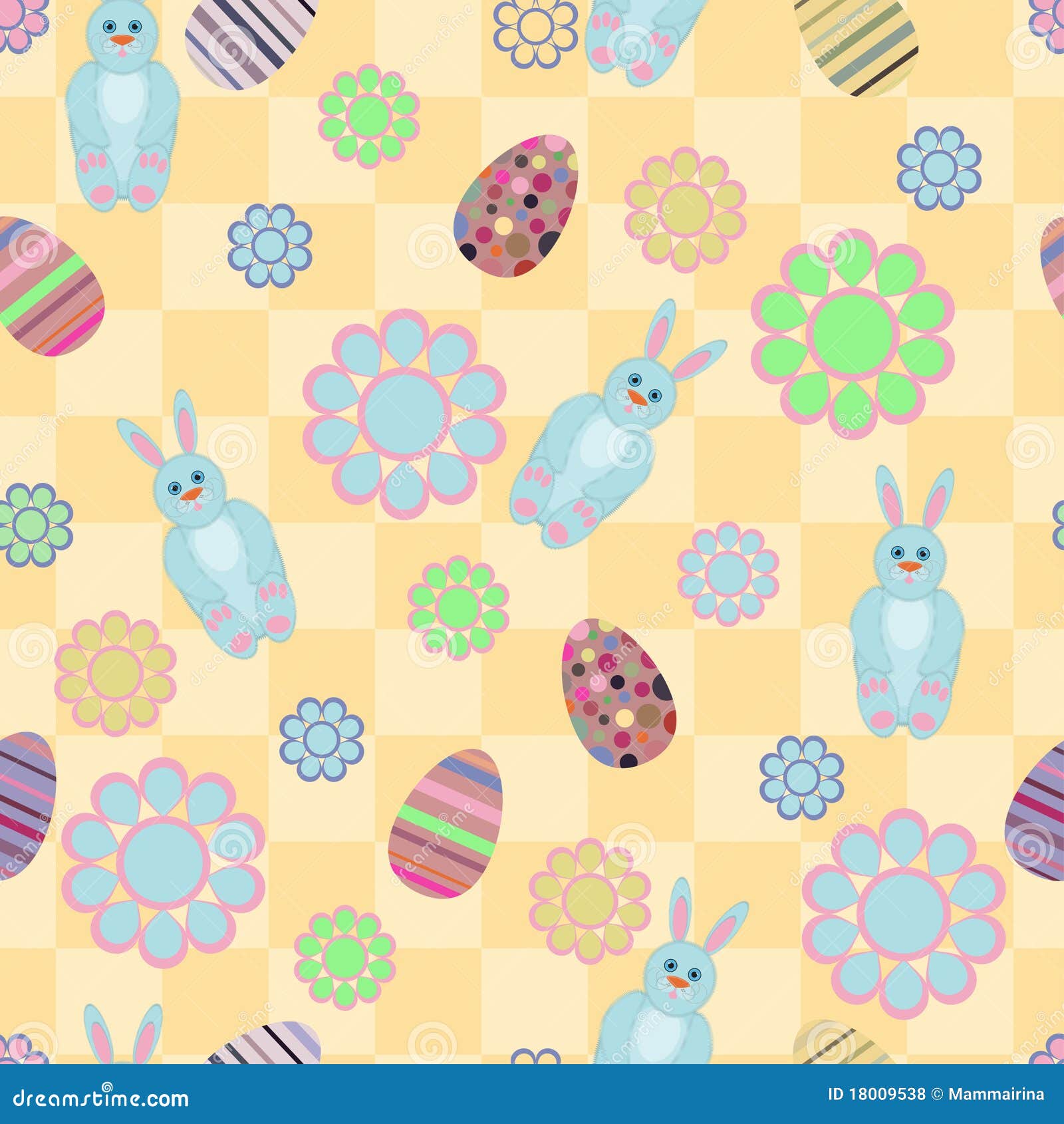 Seamless Pattern with Easter Motives Stock Vector - Illustration of ...