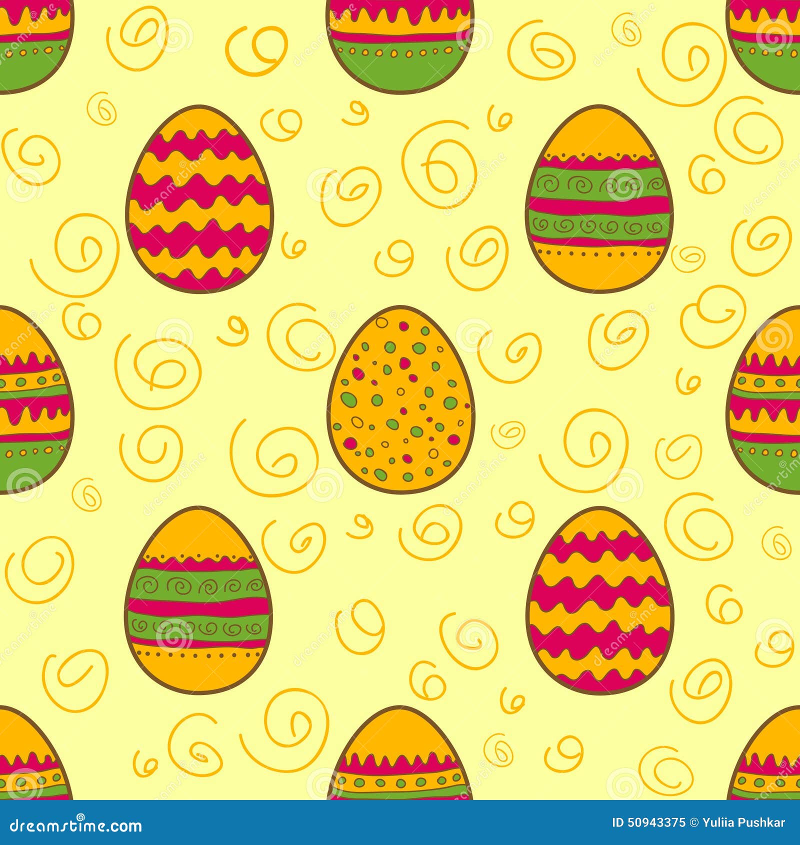 Seamless Pattern with Easter Painted Eggs Stock Vector - Illustration of background, traditional ...