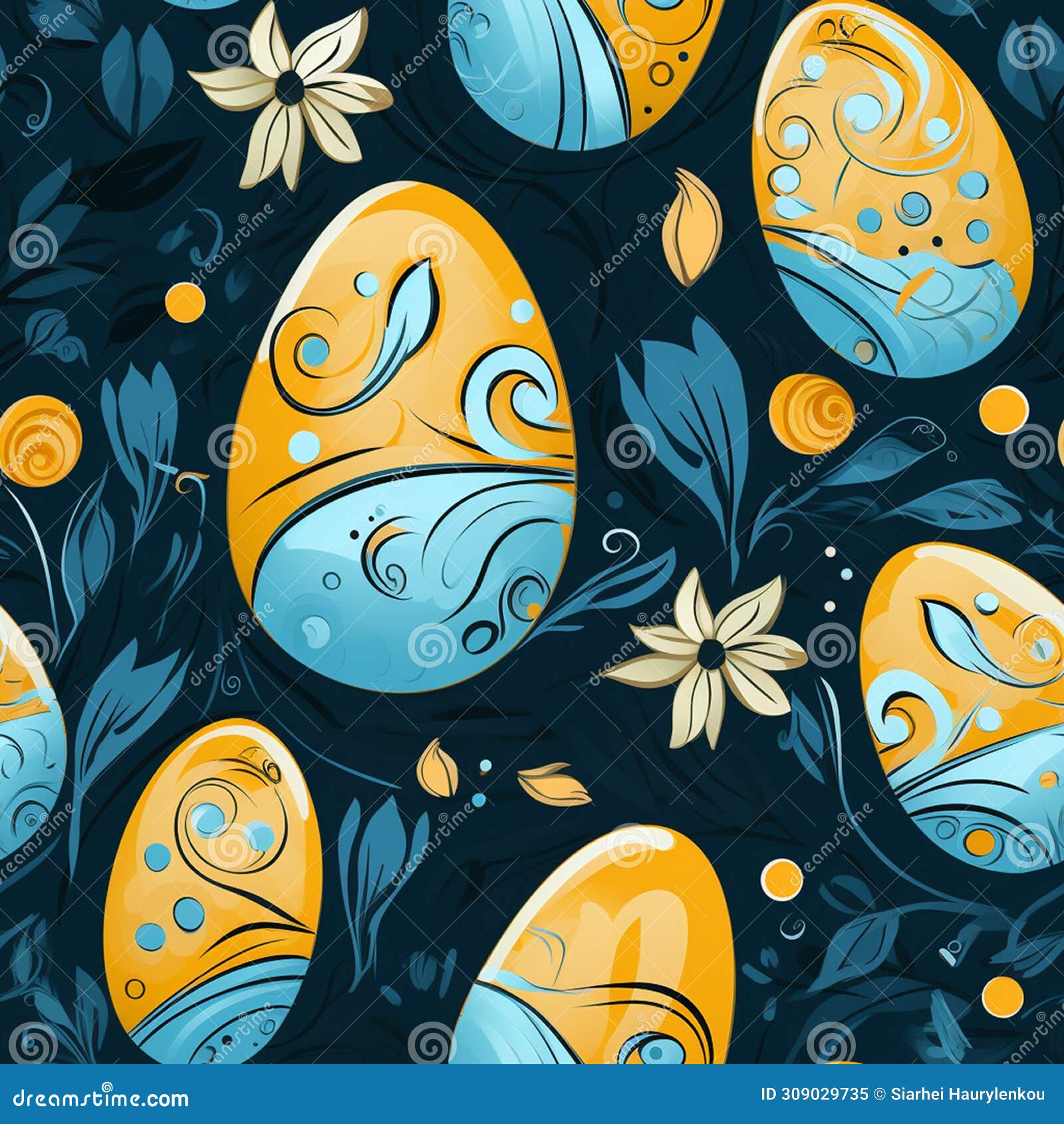 Seamless Pattern. Easter Texture in the Style of Salvador Dali. Stock ...