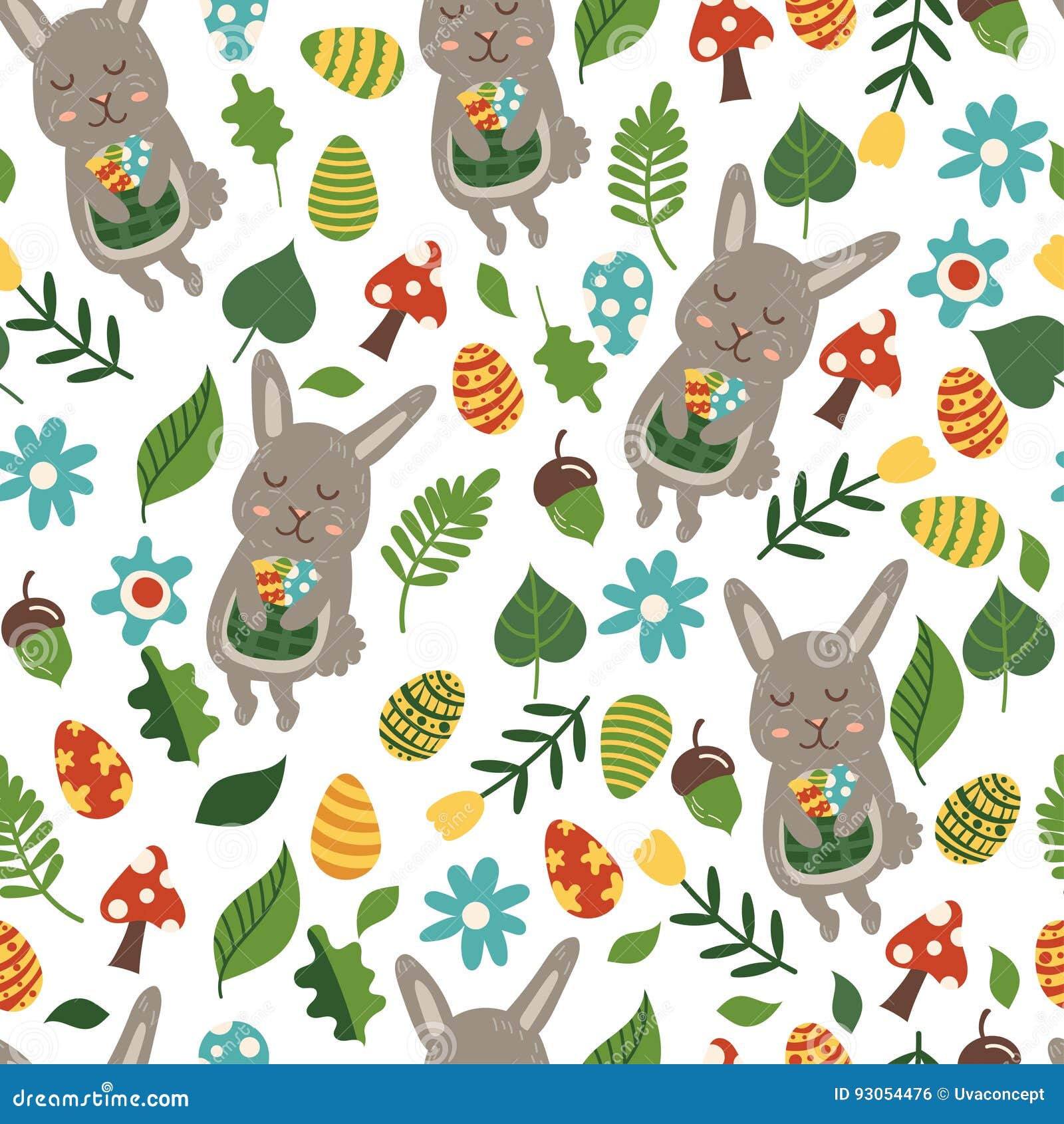 Seamless Pattern for Easter Theme with Cute Stock Vector - Illustration ...