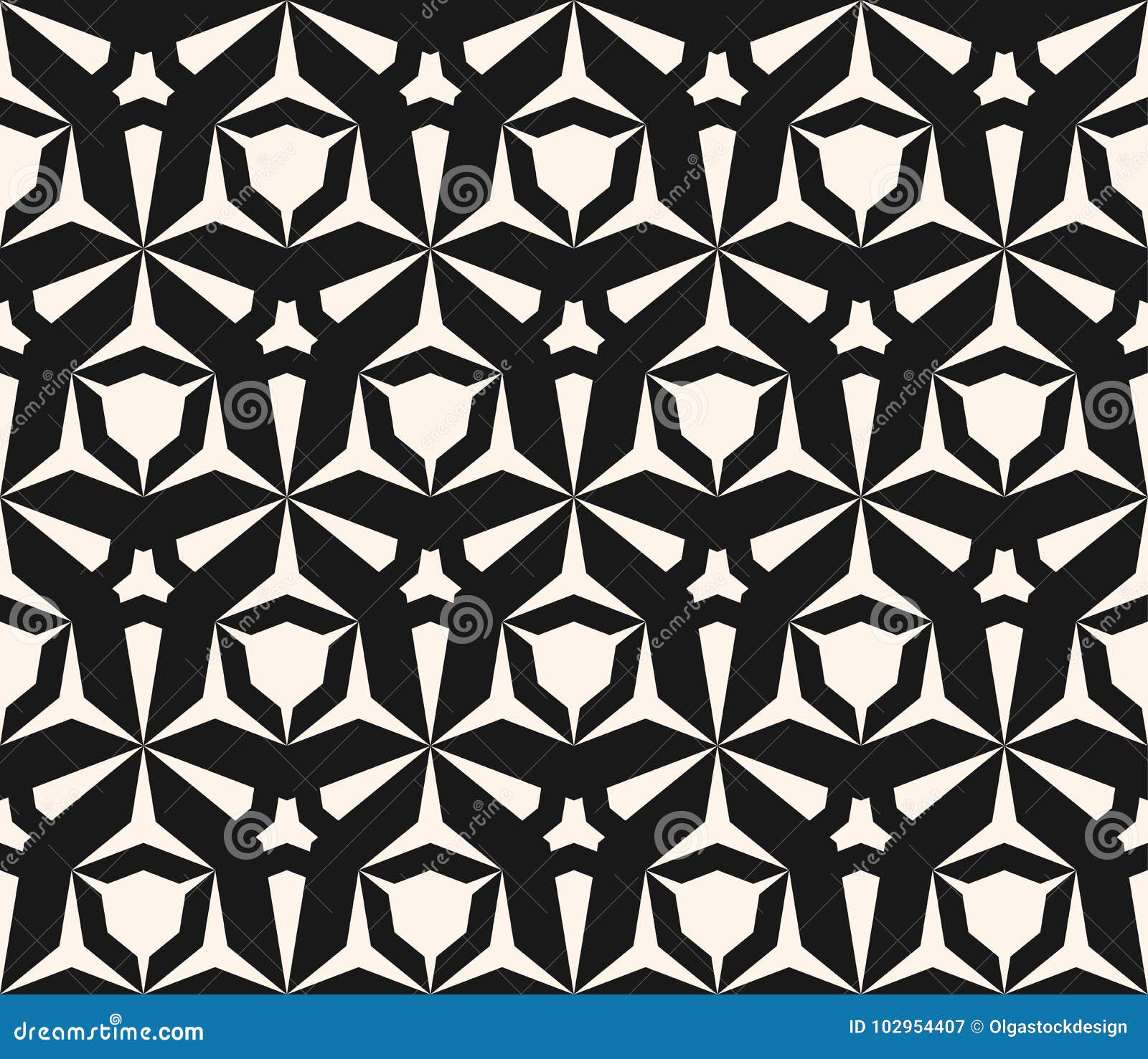 Seamless Pattern with Edgy Triangular Shapes, Hexagonal Grid Stock ...