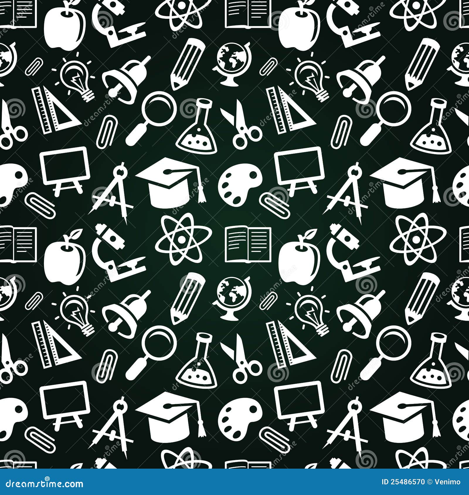 Seamless Pattern with Education Icons Stock Vector - Illustration of ...