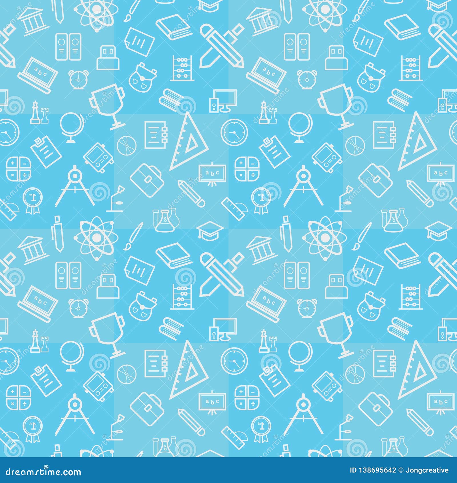 Seamless Pattern of Education Student Study at School Stock Vector ...