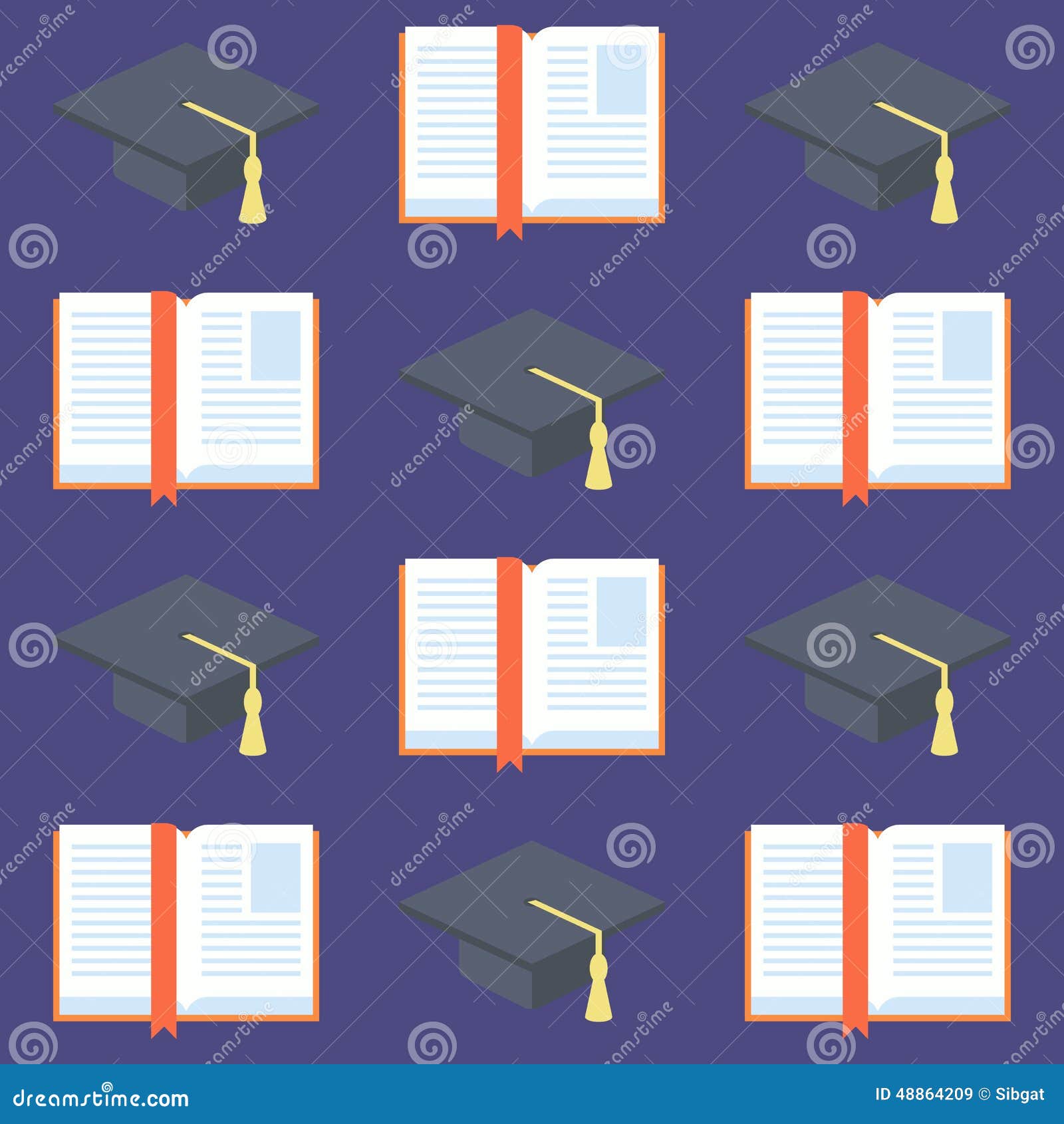 Seamless Pattern. Educations Symbols Over Blue Background Stock Vector ...