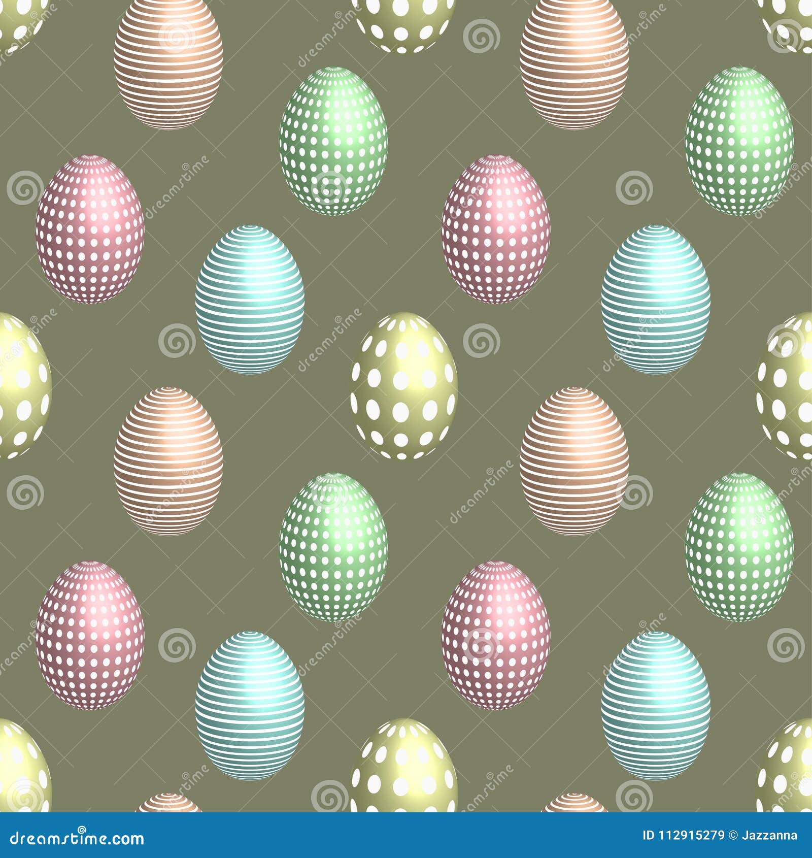 Seamless Pattern Eggs with Pattern in 3D Stock Vector - Illustration of ...