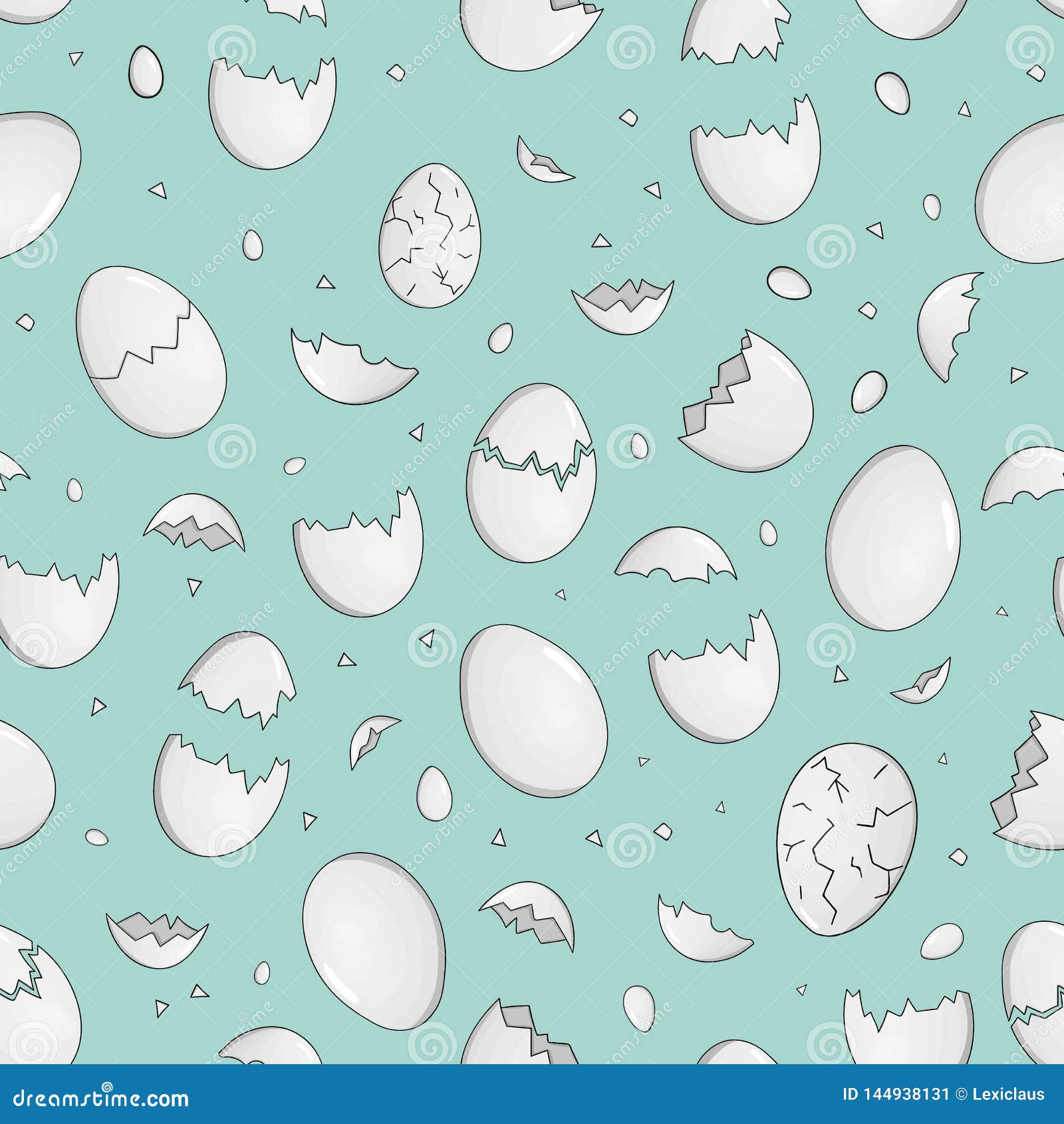 Seamless pattern with eggs stock vector. Illustration of hand - 144938131