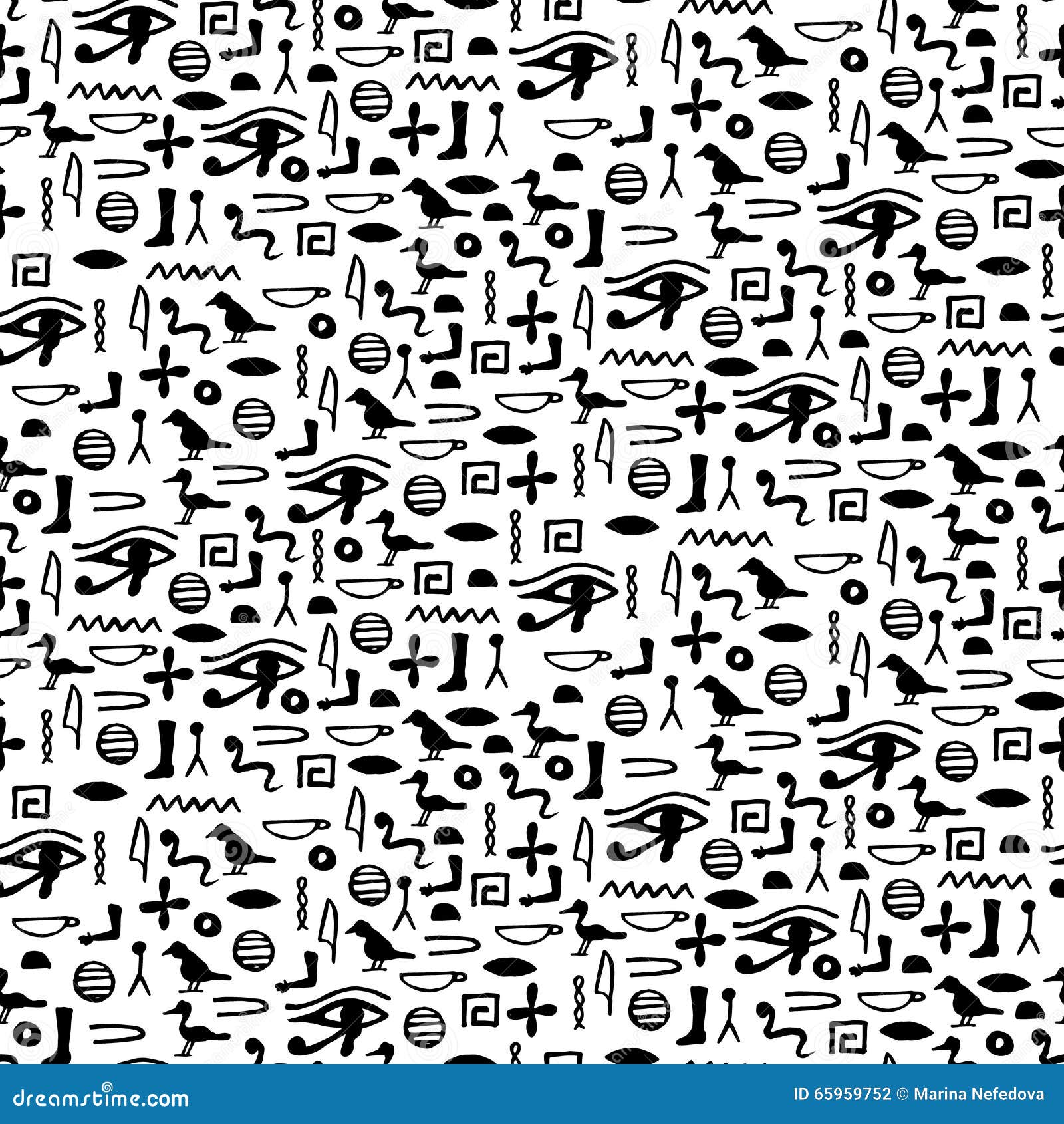 Seamless Pattern with Egypt Hieroglyph Stock Illustration ...