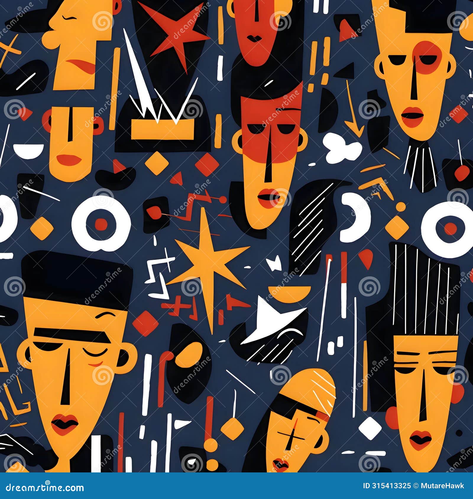 Seamless Pattern with Egyptian Gods. Vector Illustration in Flat Style ...