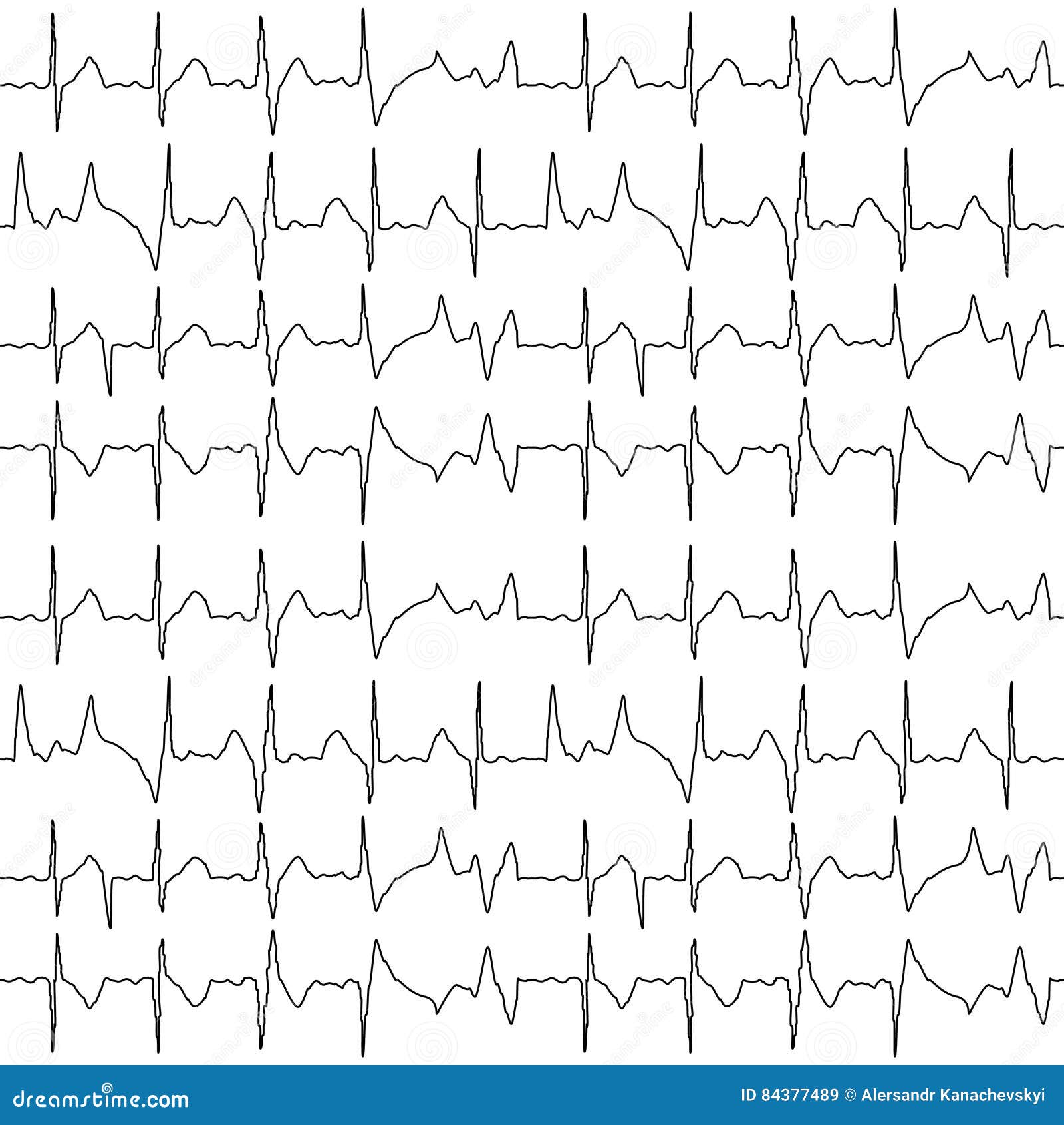 Seamless Pattern of the Ekg Cardiograms Chart Stock Vector ...