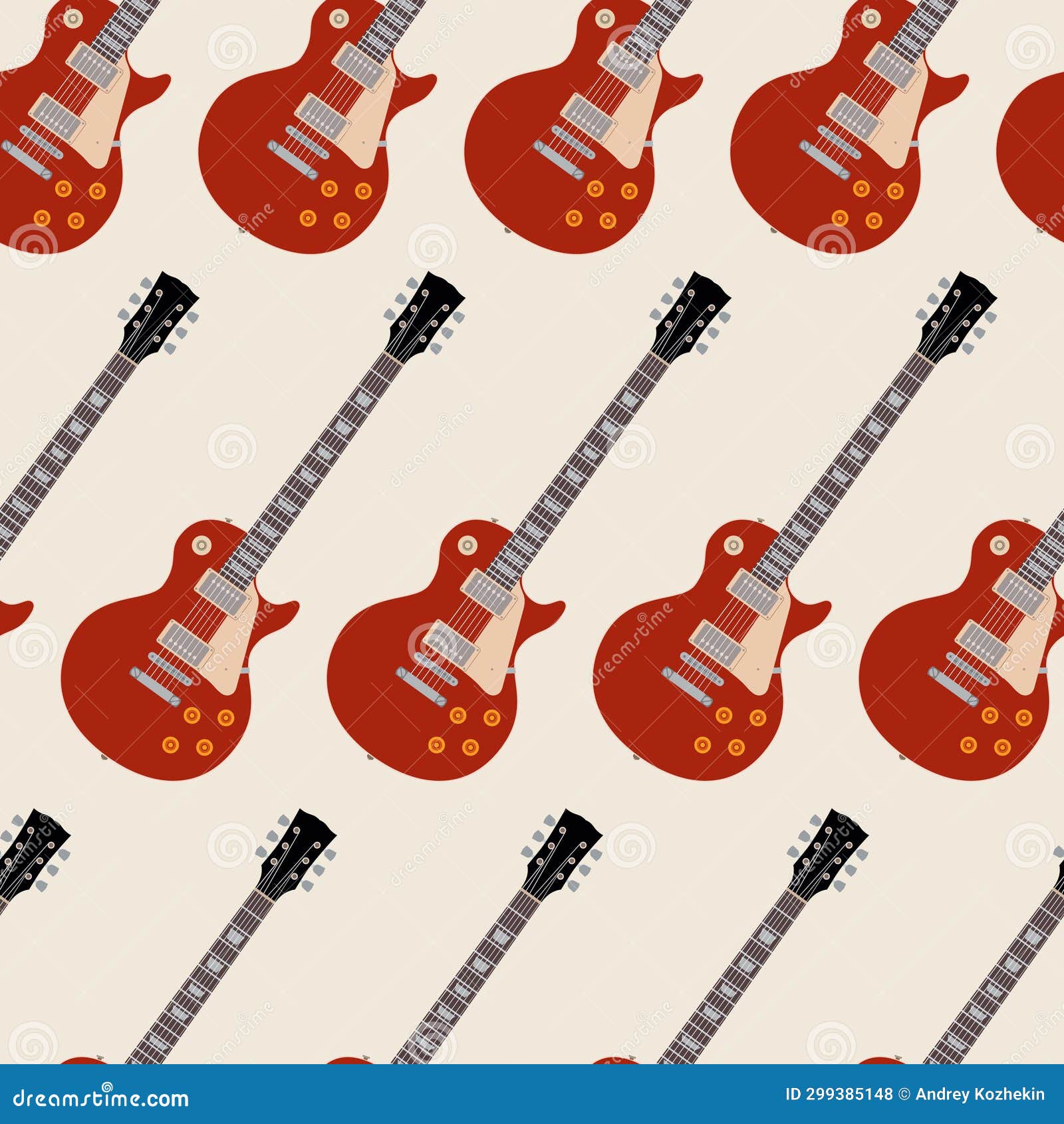 Seamless Pattern with Electric Guitars Stock Illustration ...