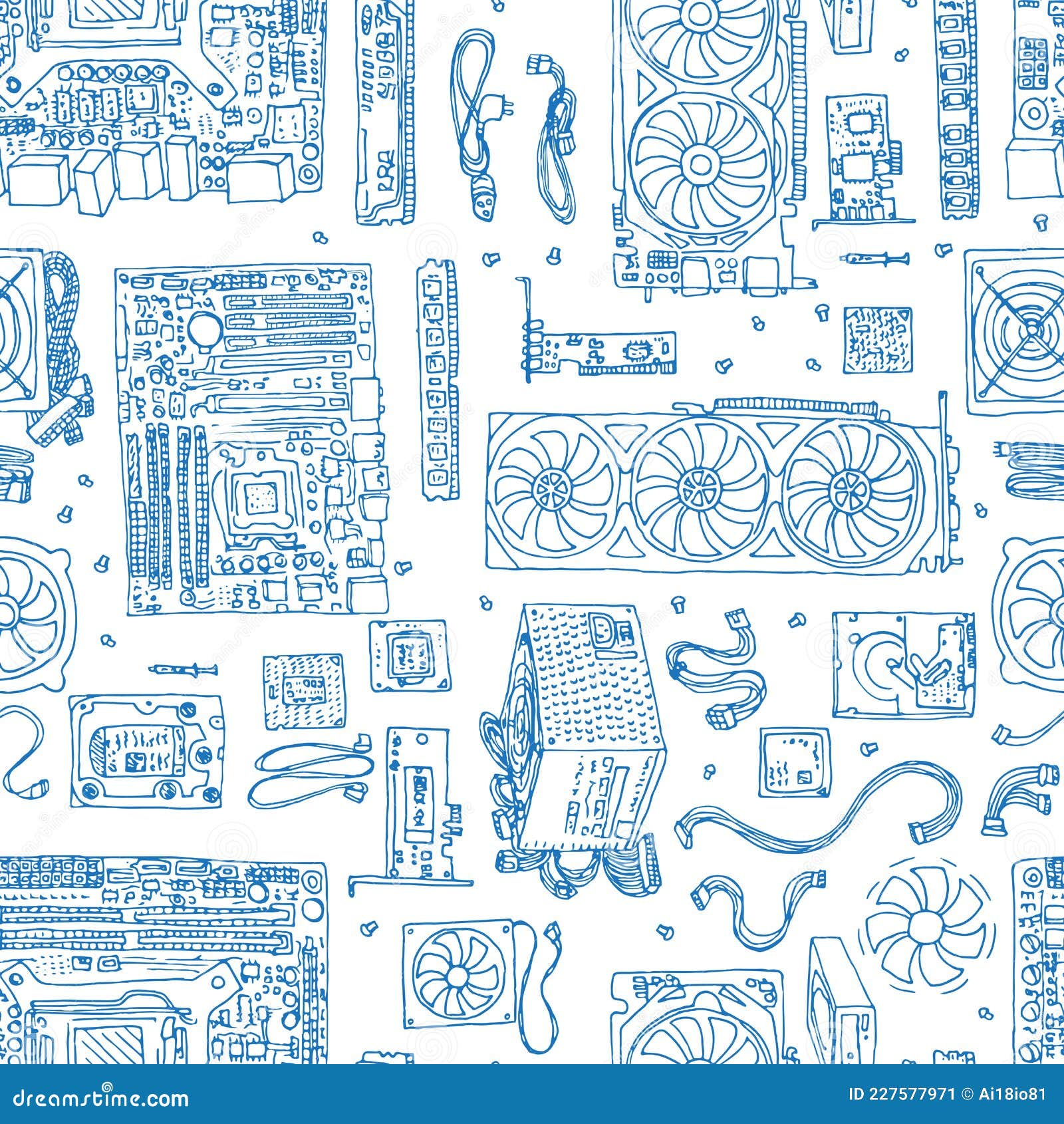 Seamless Pattern of Electronic Component of Desktop Computer ...