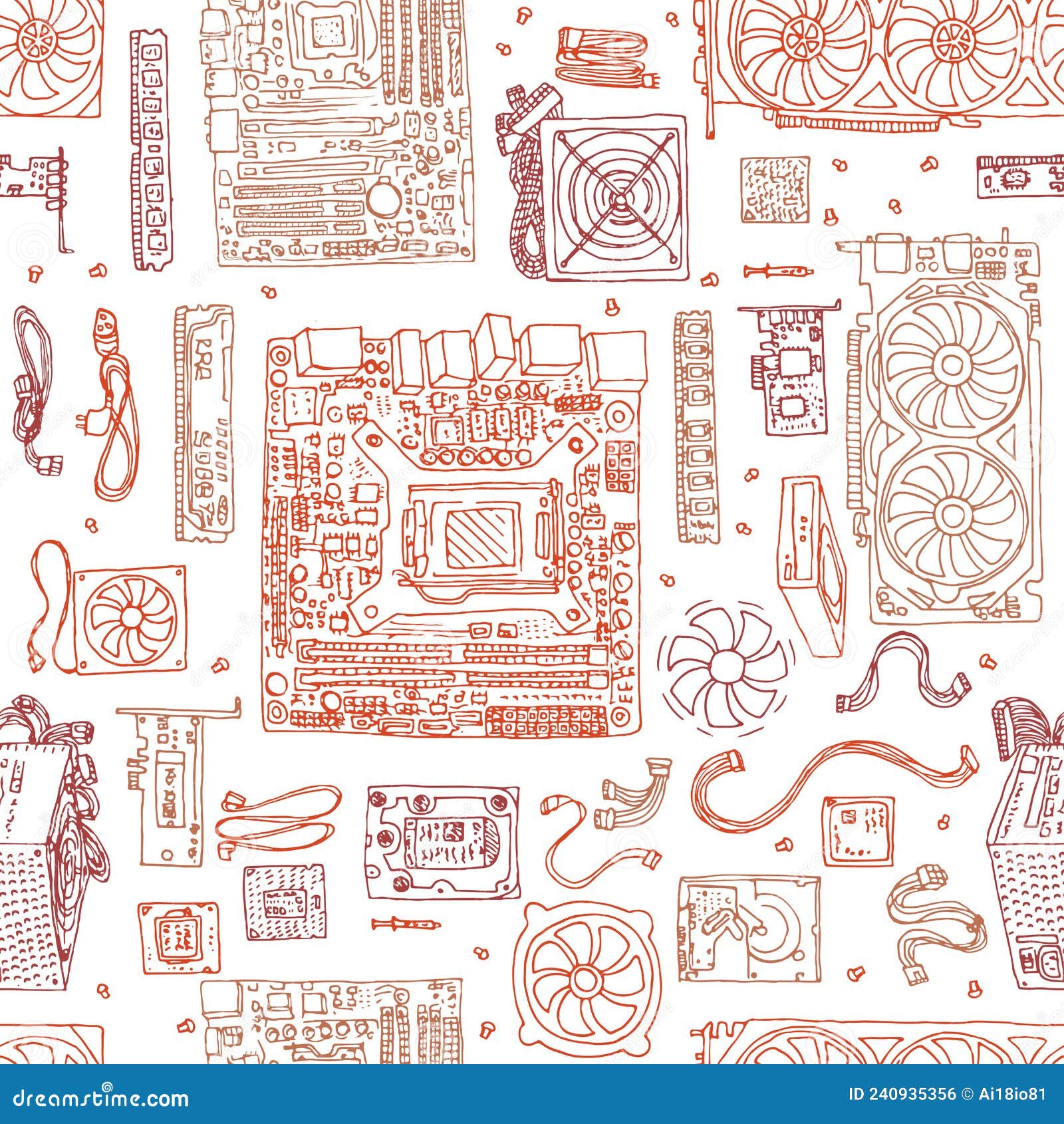 Seamless Pattern of Electronic Component of Desktop Computer ...