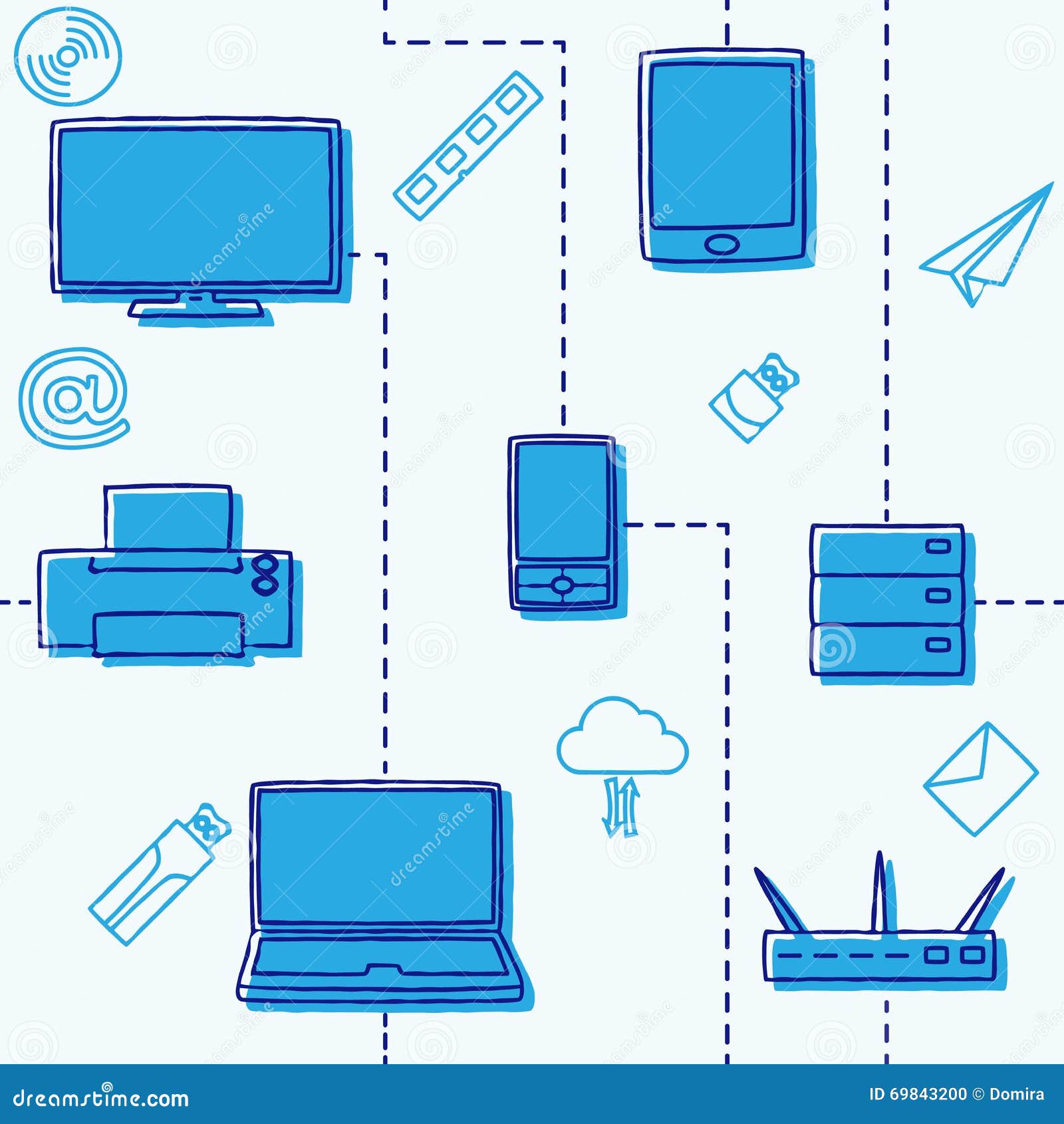 Seamless Pattern of Electronic Gadgets for the Media and the Internet ...