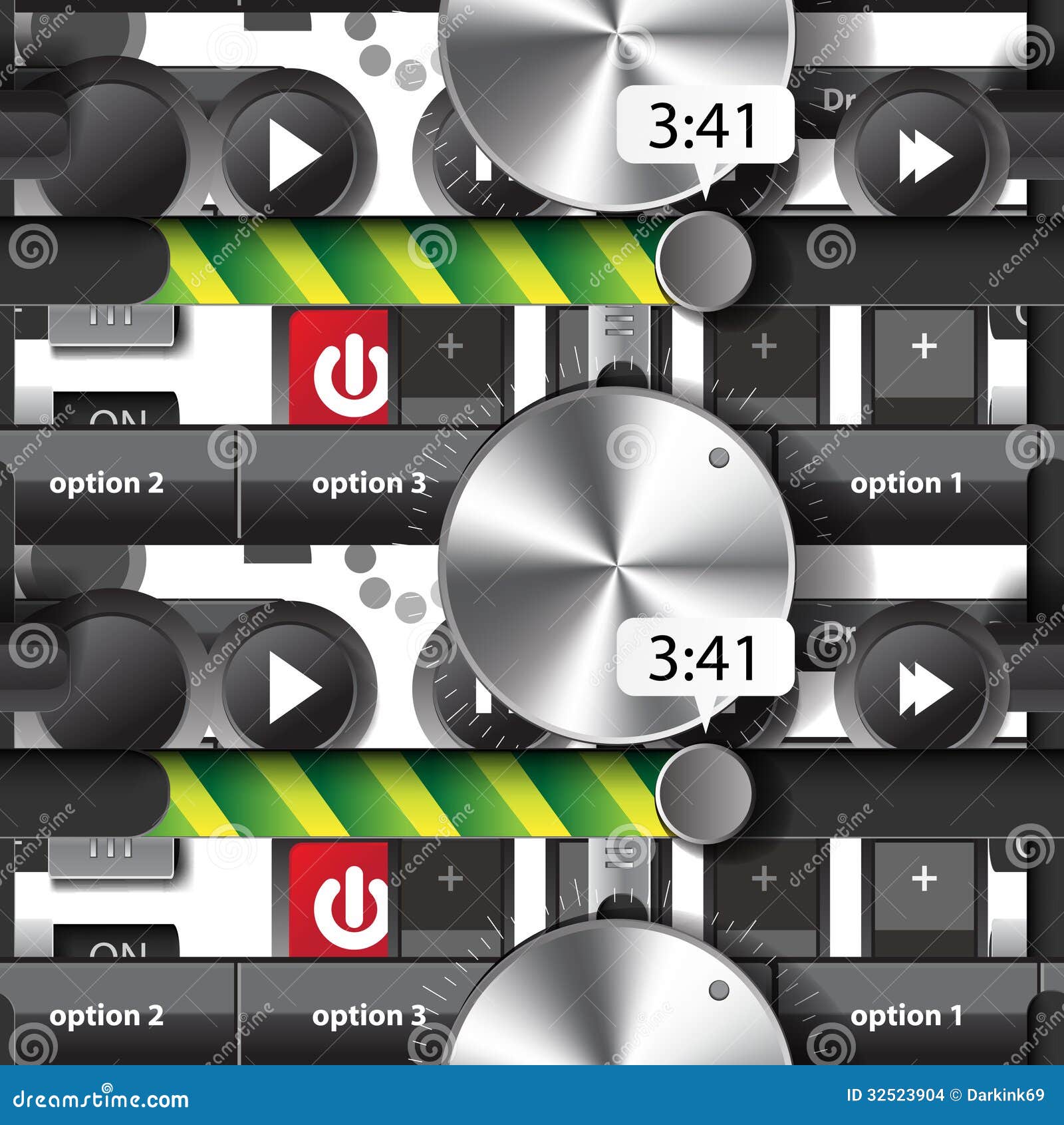 Seamless Pattern of the Elements of the User Audio Stock Vector ...