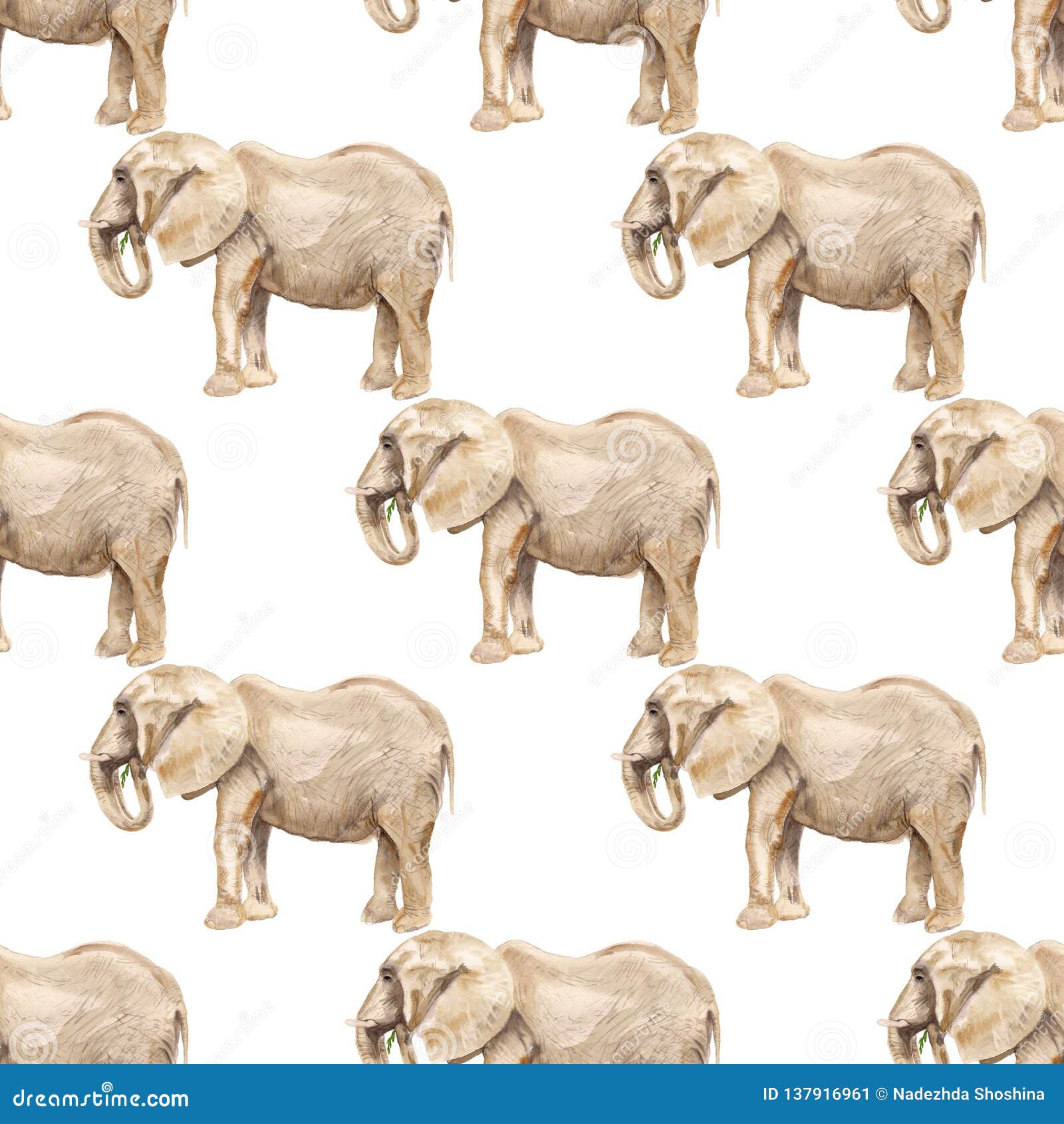 Seamless Pattern with Elephant Stock Illustration - Illustration of ...