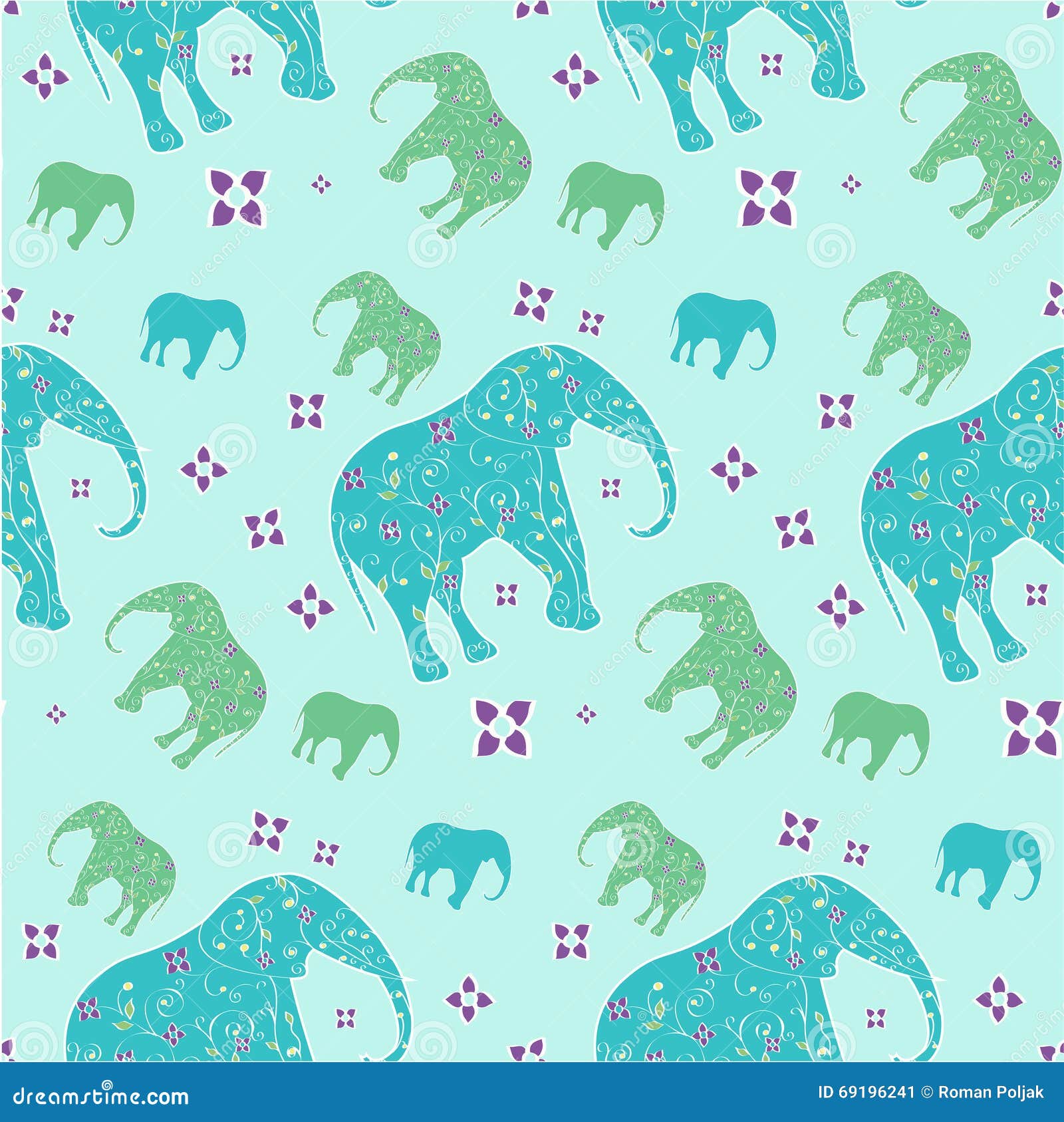 Seamless Pattern Elephant, Vector, Illustration Stock Vector ...
