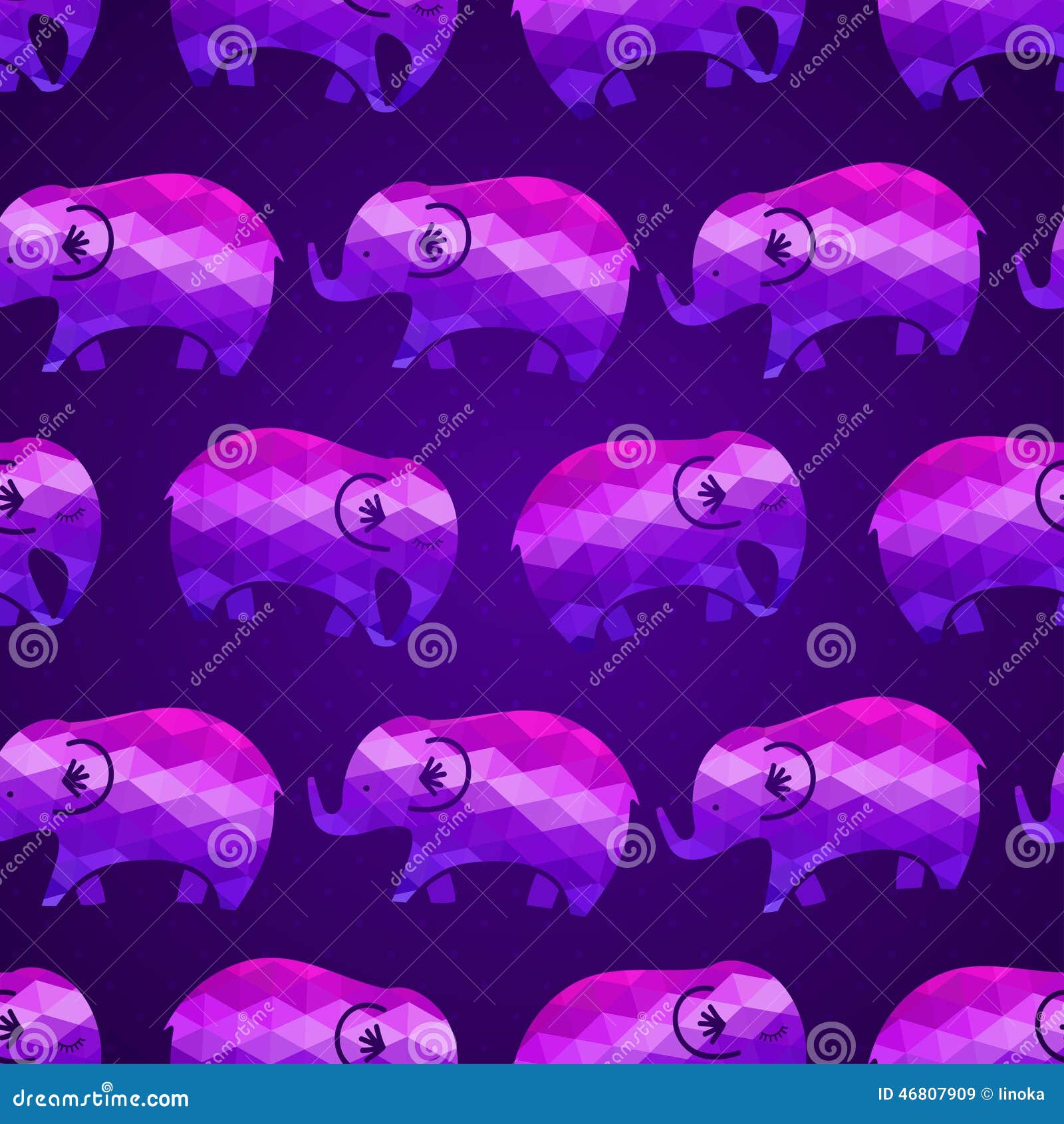 Seamless Pattern with Elephants Stock Vector - Illustration of happy ...