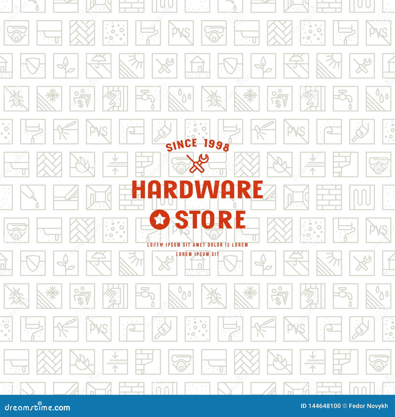 Seamless Pattern and Emblem for Hardware Store Stock Vector ...