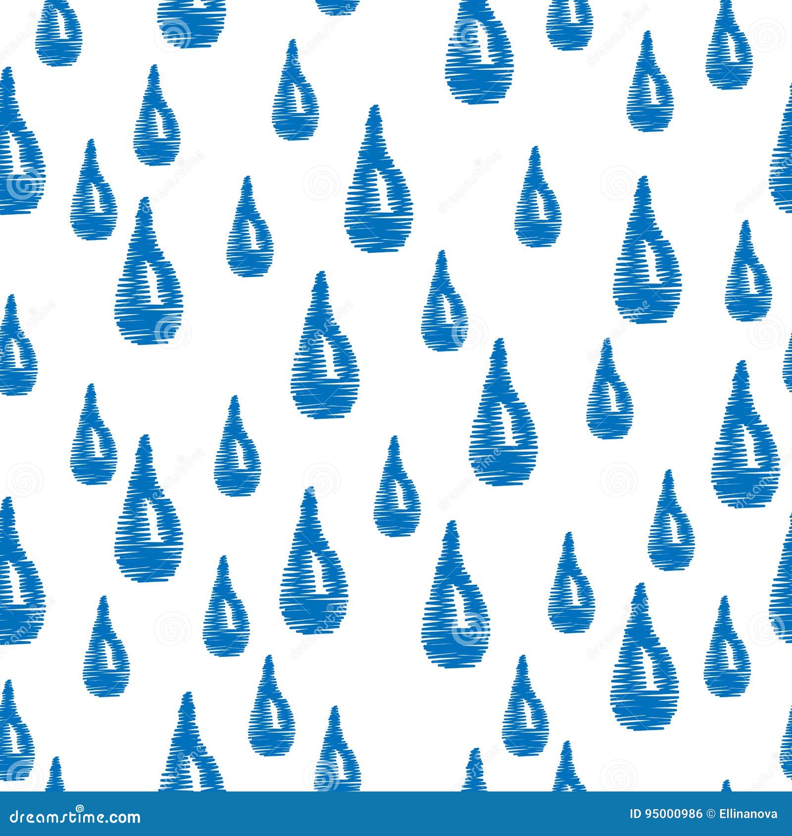 Seamless Pattern with Embroidery Stitches Imitation Blue Drop Stock ...