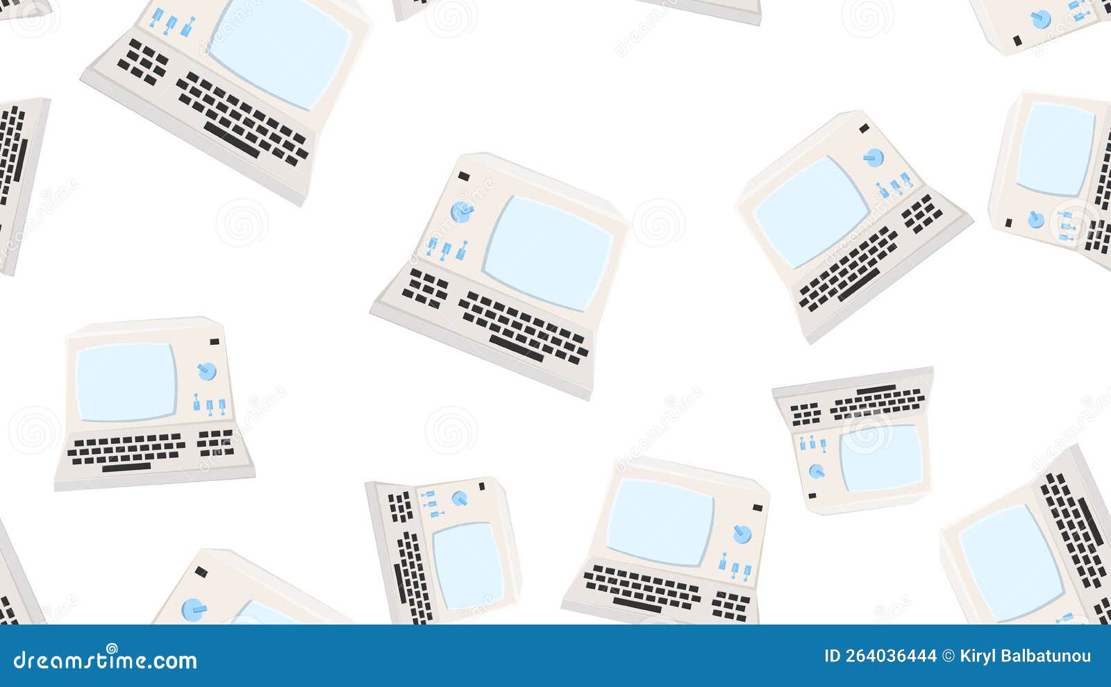 Seamless Pattern Endless Computer with Old Retro Computers, Vintage ... Seamless Pattern Endless Computer with Old Retro Computers, Vintage ...