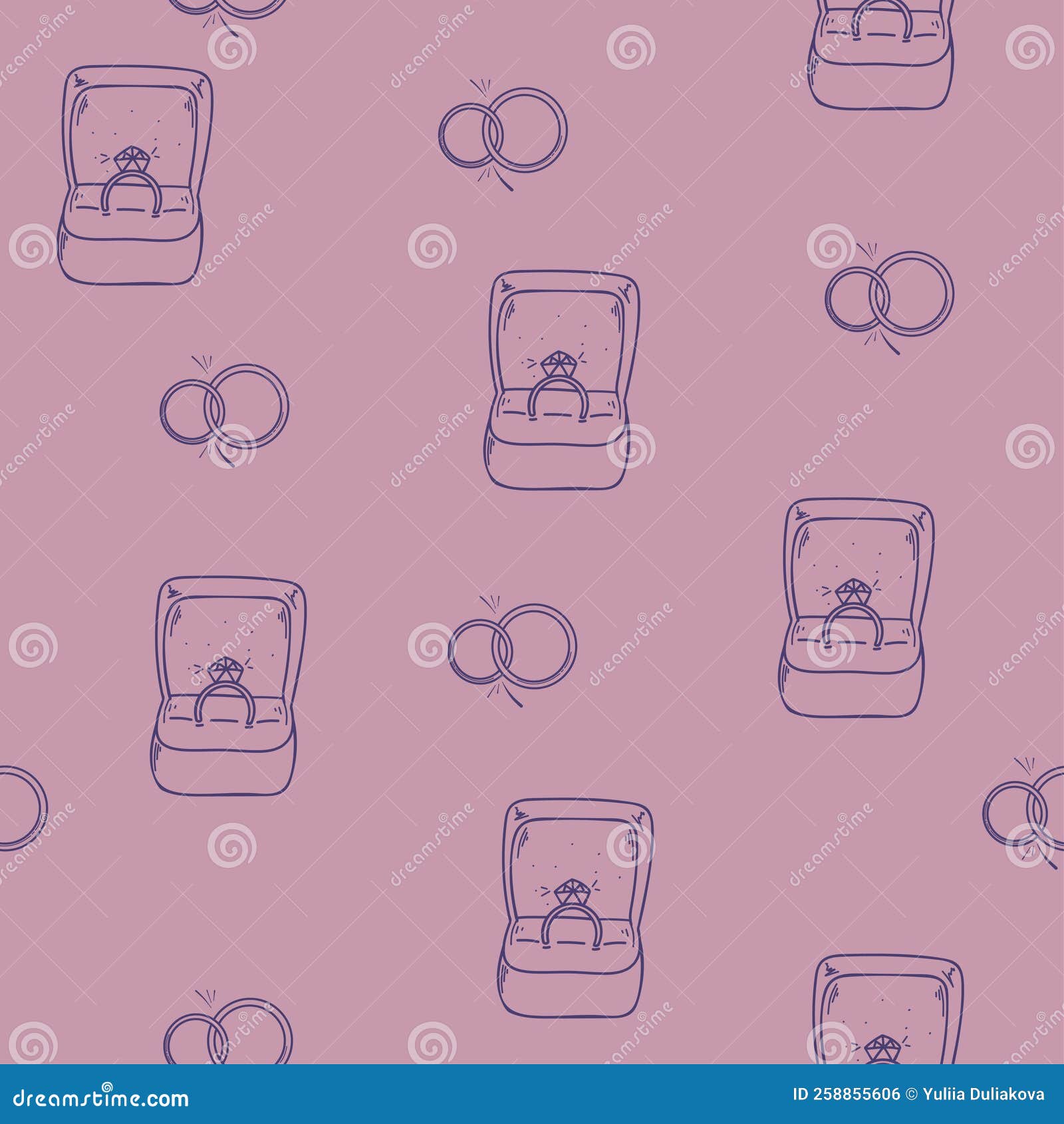 Seamless Pattern Engagement Rings on Red Background. Thin Line Flat ... Seamless Pattern Engagement Rings on Red Background. Thin Line Flat ...