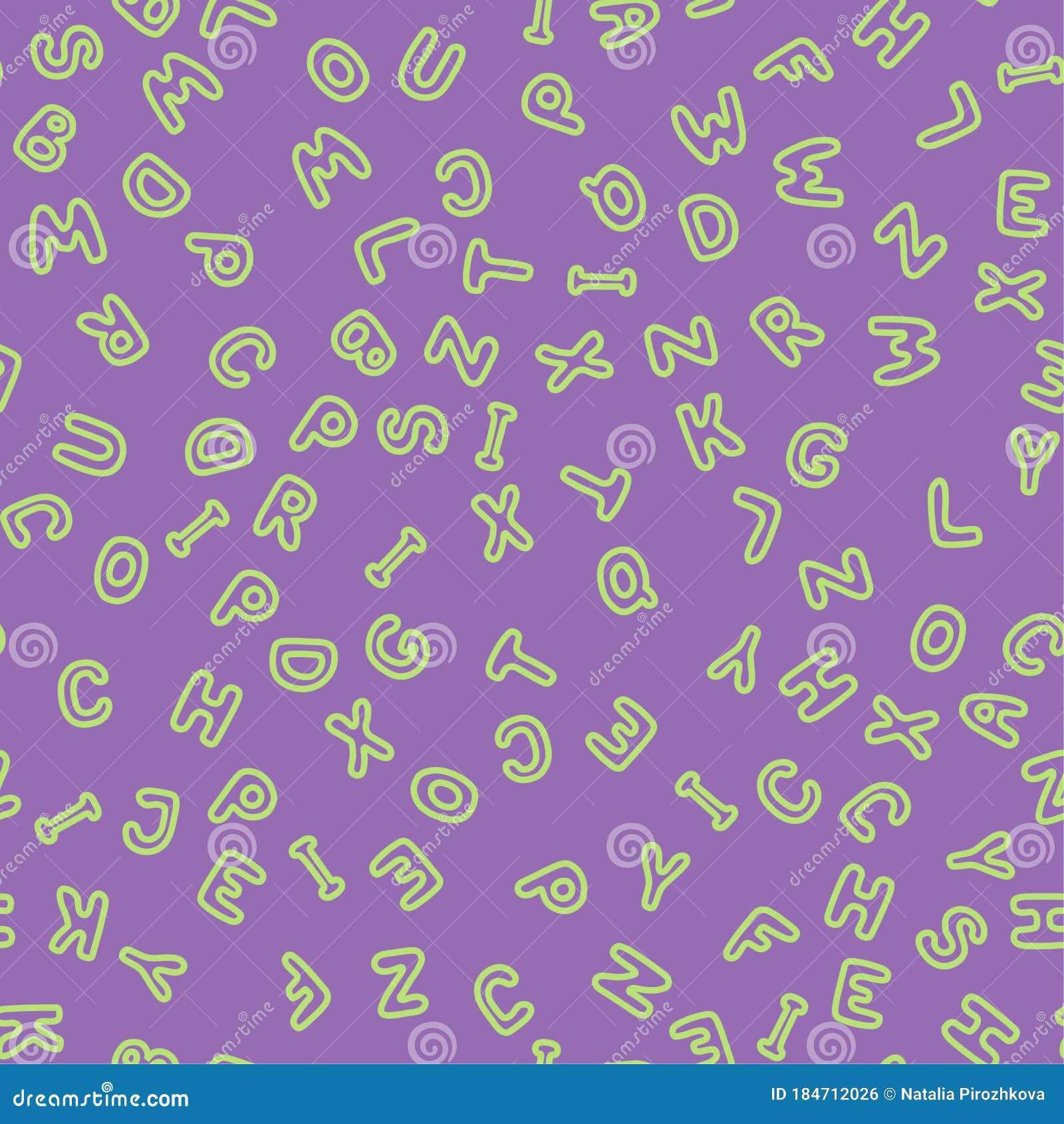 Seamless Pattern of English Letters in Retro Style Stock Vector ...