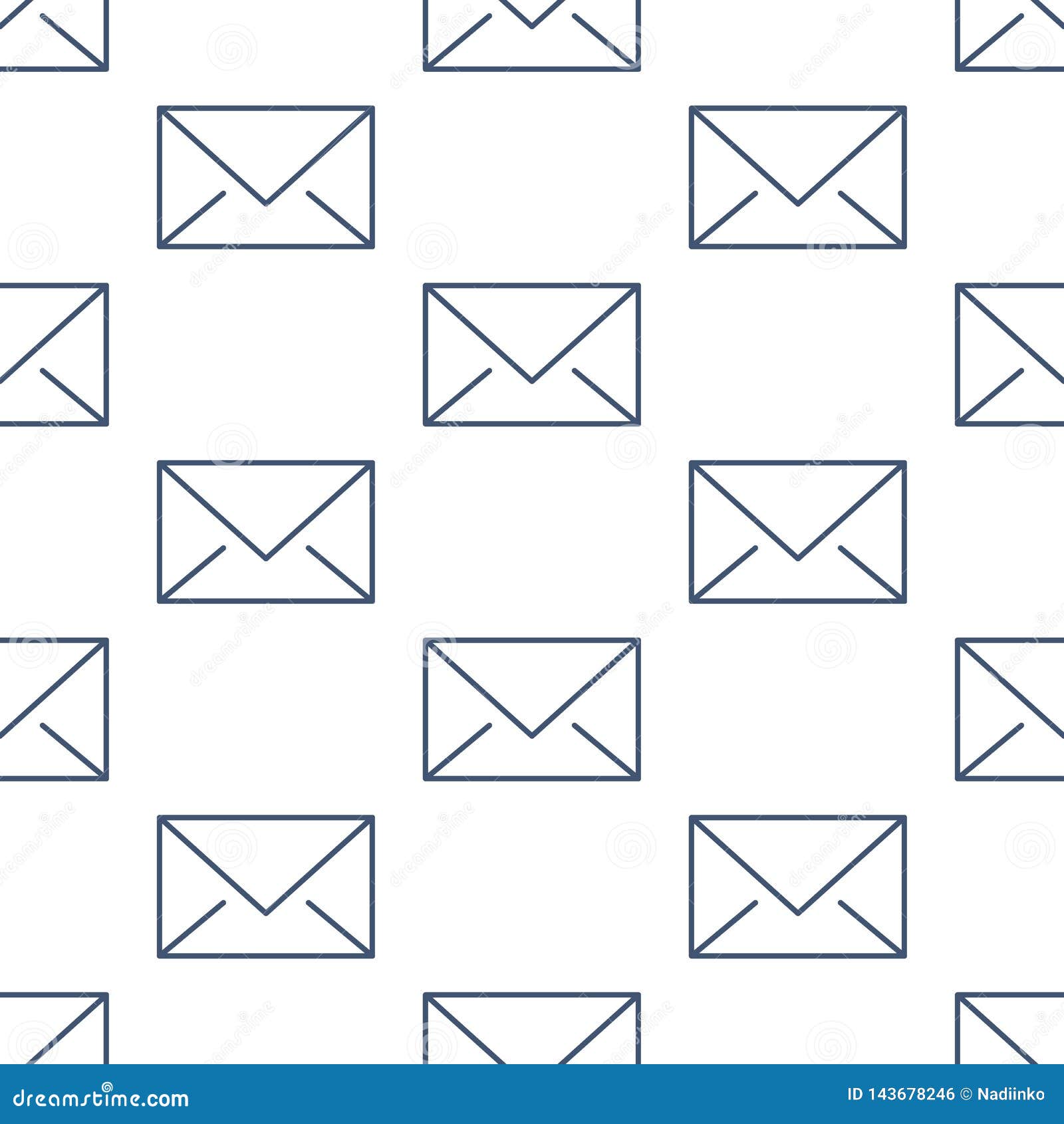 Seamless Pattern With Envelopes Flat Line Icons. Mail Background ... Seamless Pattern With Envelopes Flat Line Icons. Mail Background ...