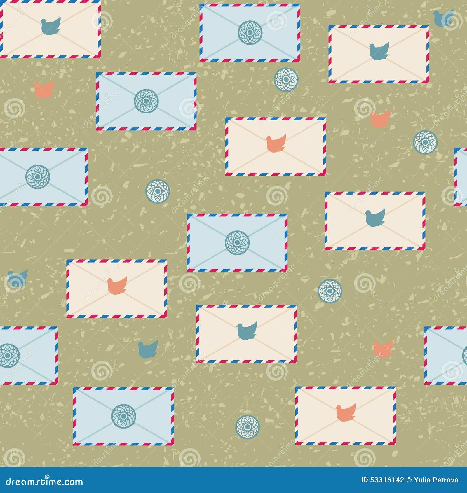 Seamless Pattern with Envelopes Stock Vector - Illustration of paper ...
