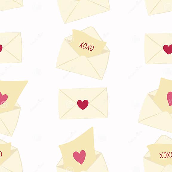 Seamless Pattern with Envelopes for Valentines Day. Flat Vector Stock ... Seamless Pattern with Envelopes for Valentines Day. Flat Vector Stock ...