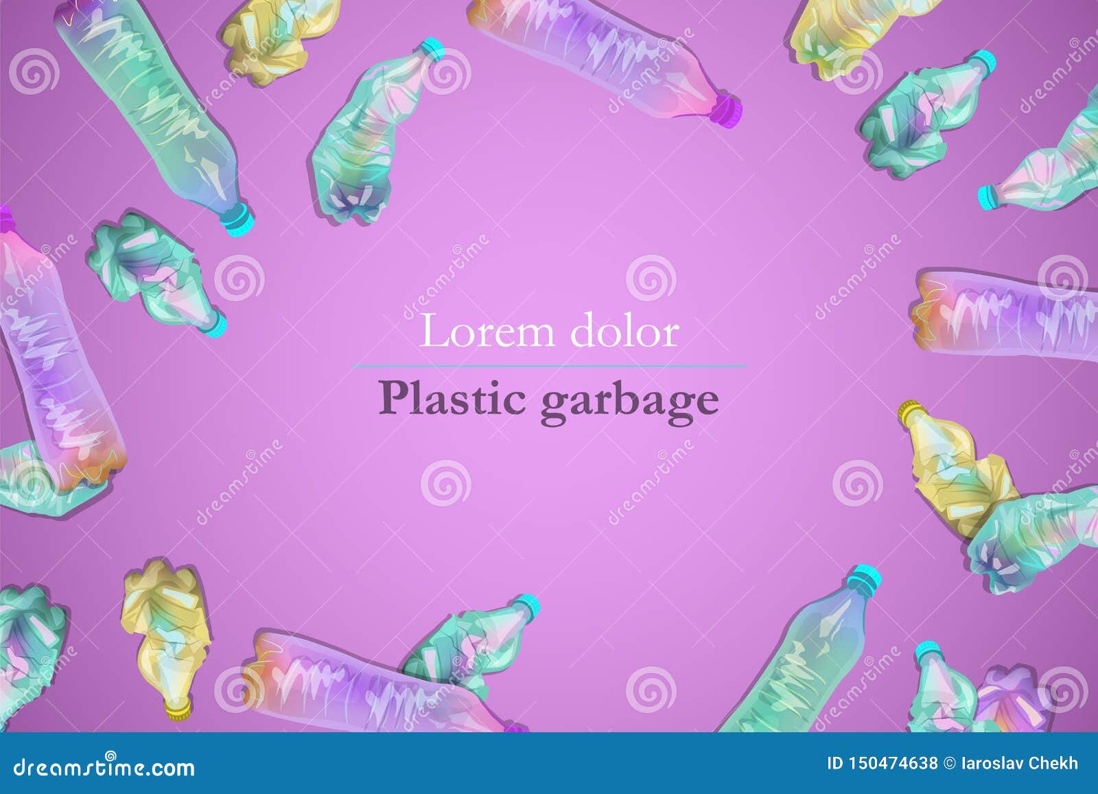 Plastic Pollution Background Stock Vector - Illustration of ...