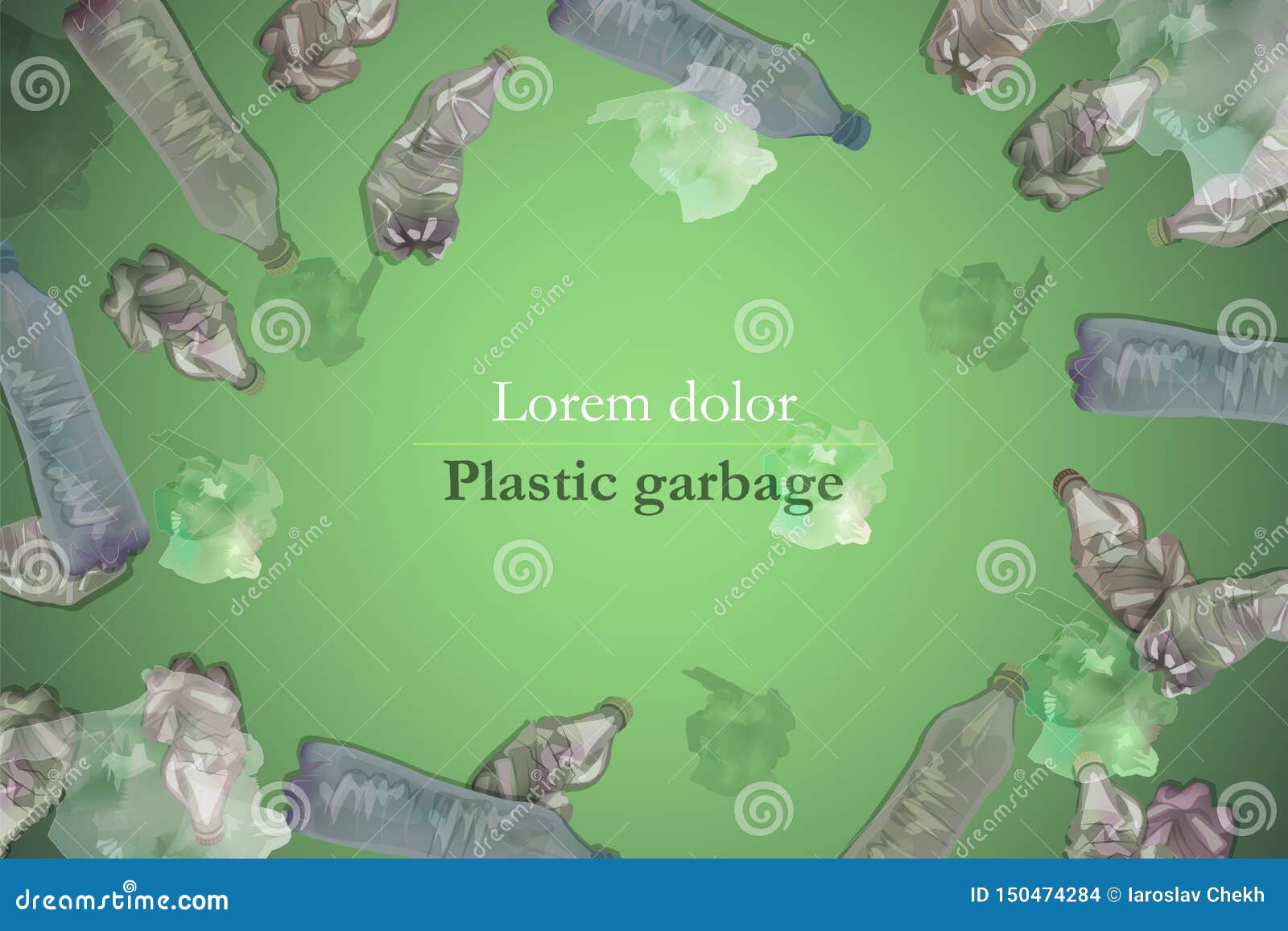 Plastic Pollution Background Stock Vector - Illustration of cartoon ...