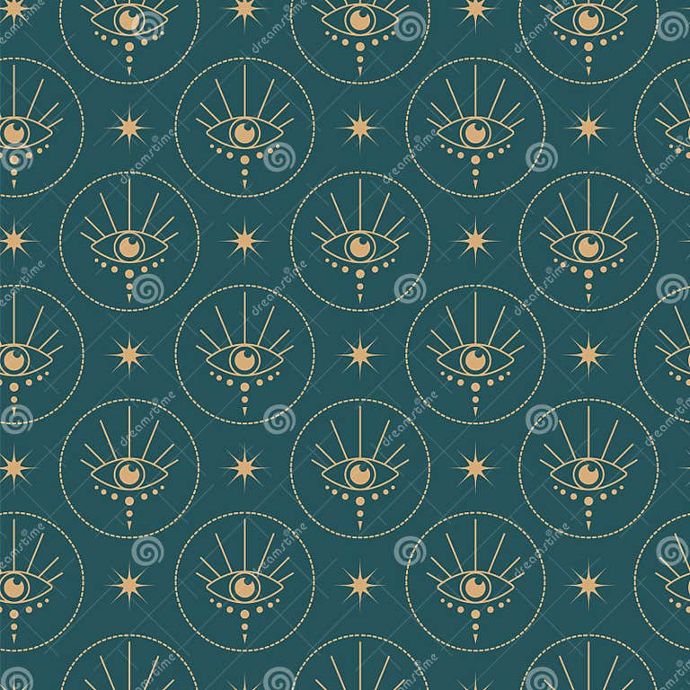 Seamless Pattern with Esoteric and Space Concept Elements. Mystical ...