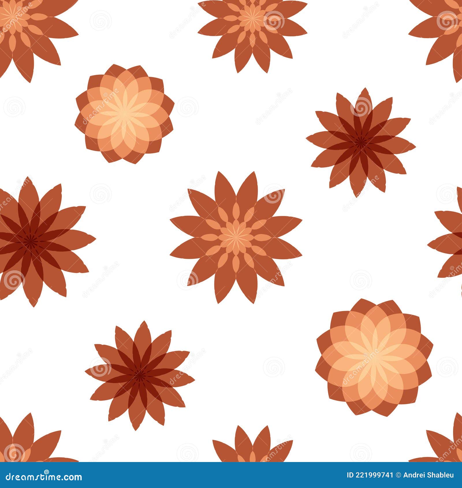 Seamless Pattern with Ethnic Flowers Vector Illustration Stock Vector ...