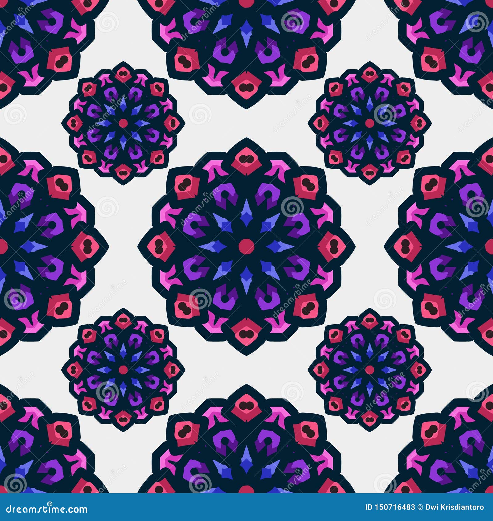 Seamless Pattern with Ethnic Mandala Art Ornament. Mandala Seamless ...