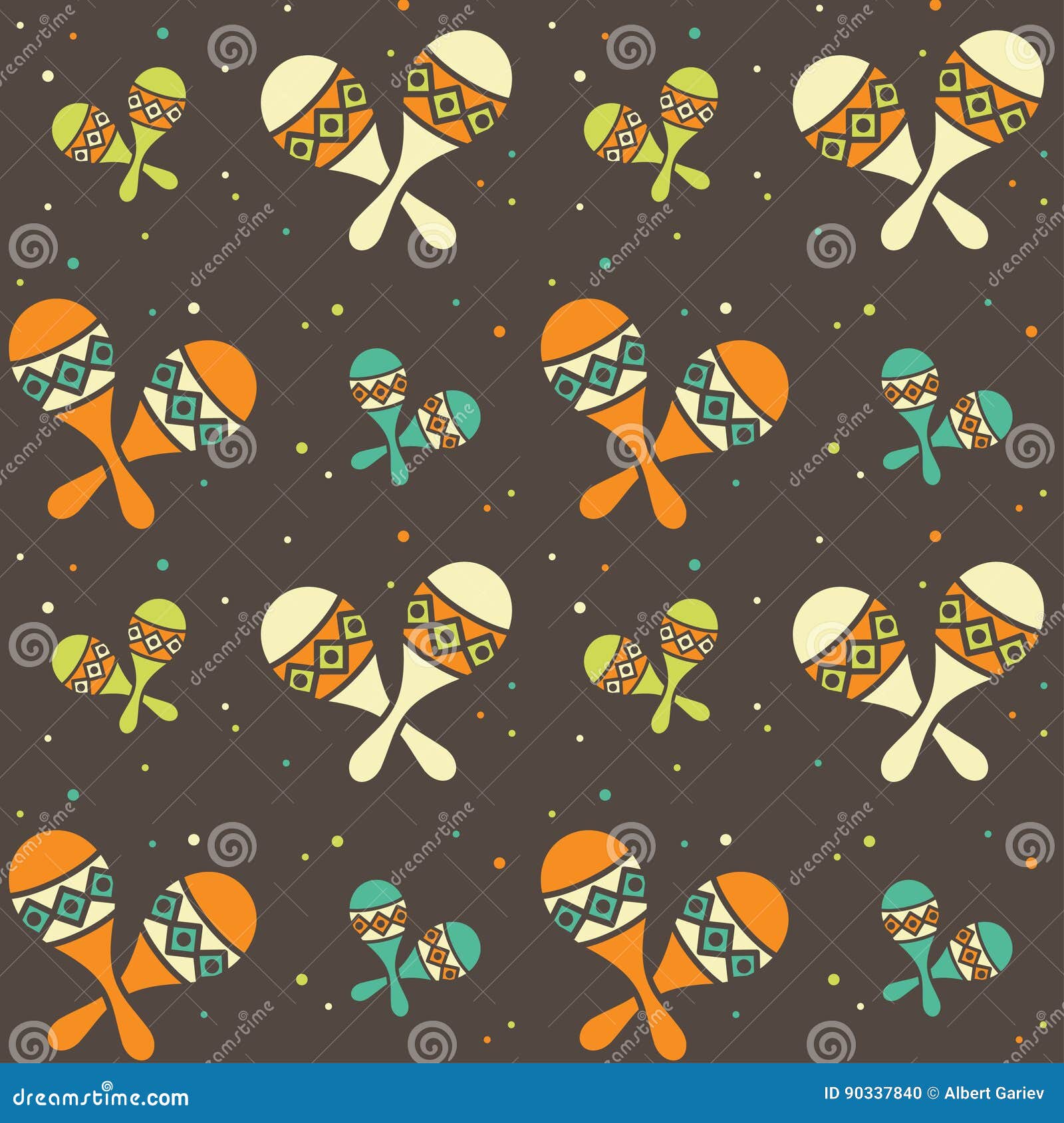 Seamless Pattern - Ethnic Music Stock Illustration - Illustration of ...