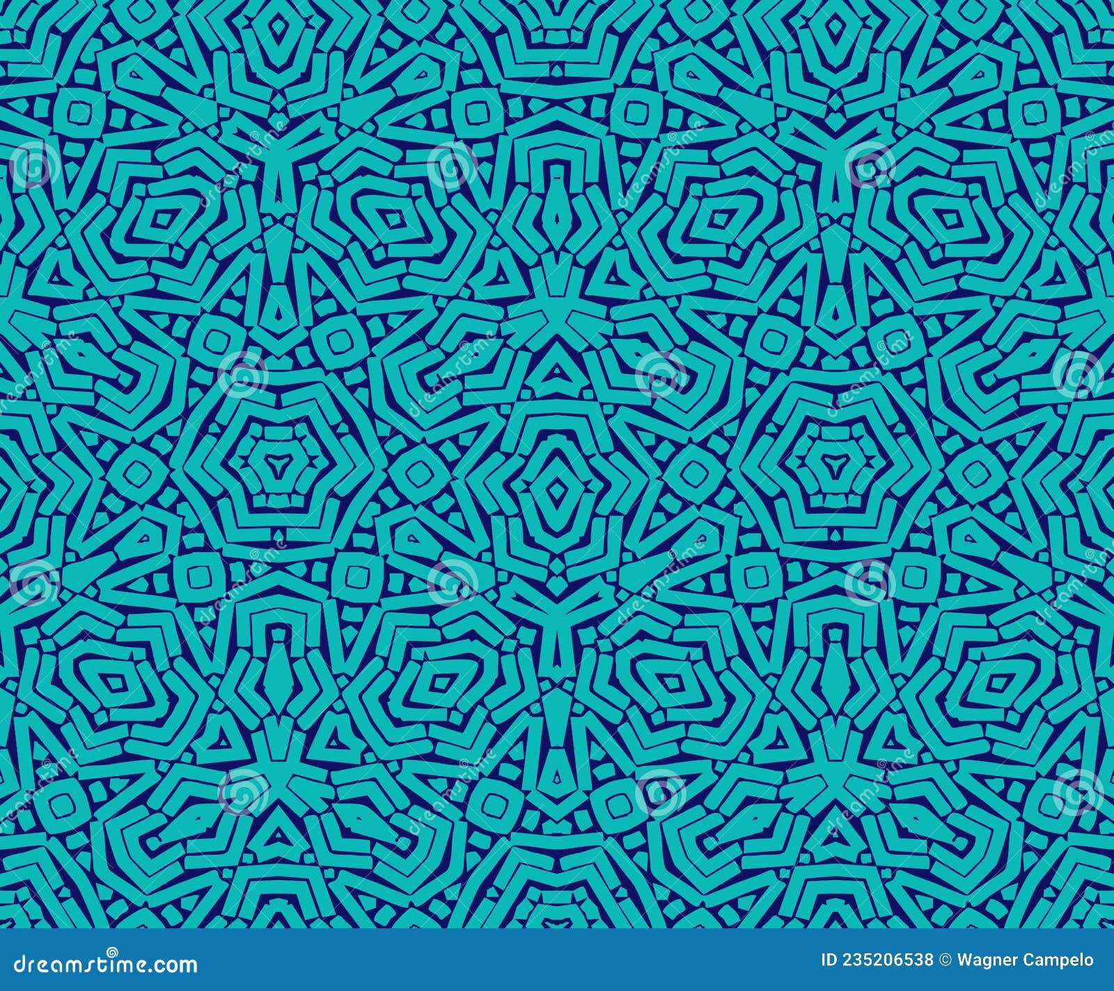 Seamless Pattern with Ethnic Texture in 2 Colors Stock Illustration ...