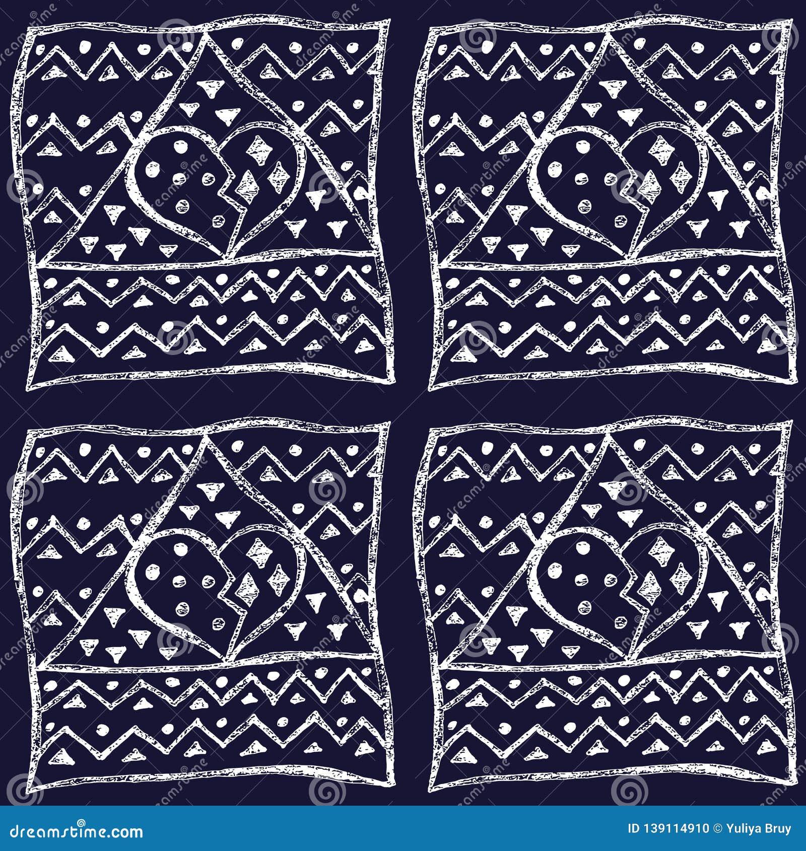 Seamless Pattern in Ethno Style, Hand Drawn. Vector Illustration Stock Vector - Illustration of ...