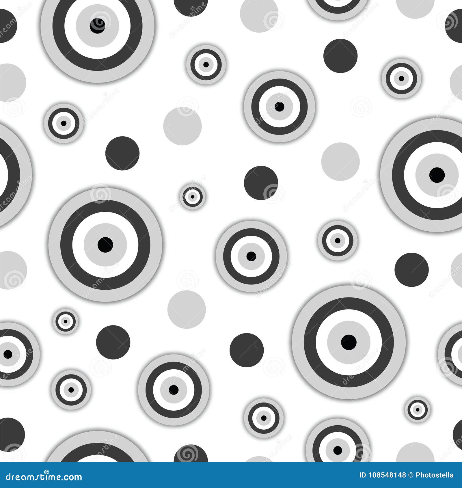 Seamless Pattern with Evil Eye in Black and Grey Colors Stock Vector ...