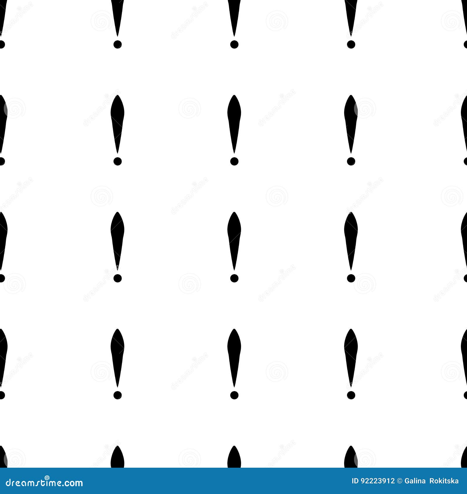 Seamless Pattern of Exclamation Marks Colored Black White Background ...