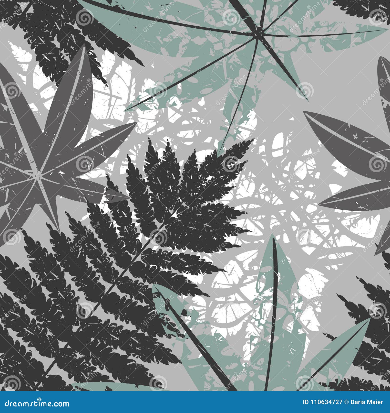 Seamless Pattern With Exotic Leaves Stock Vector Illustration Of