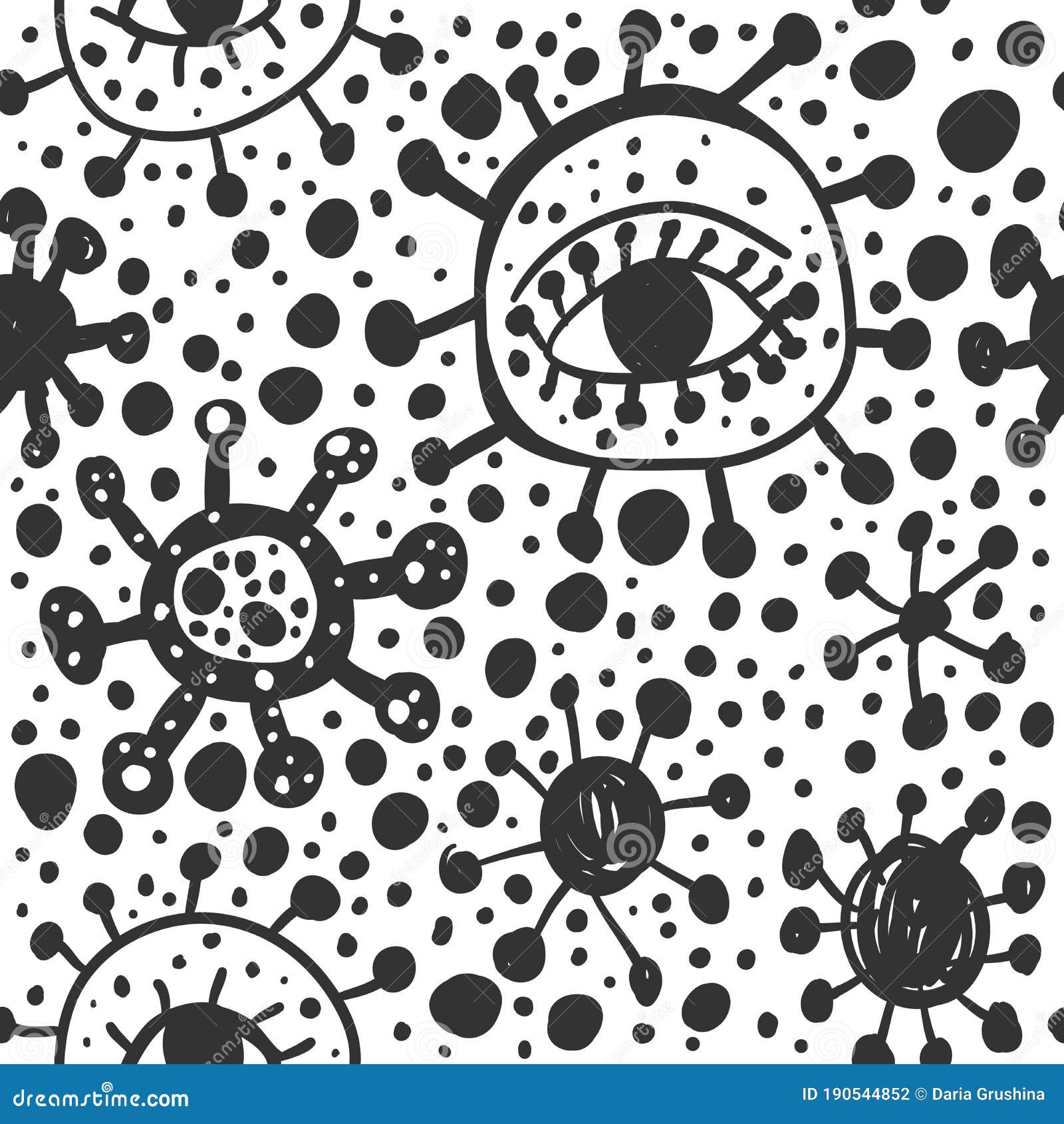 Seamless Pattern Eye Virus, Great Design for Any Purposes. Stock Vector ...